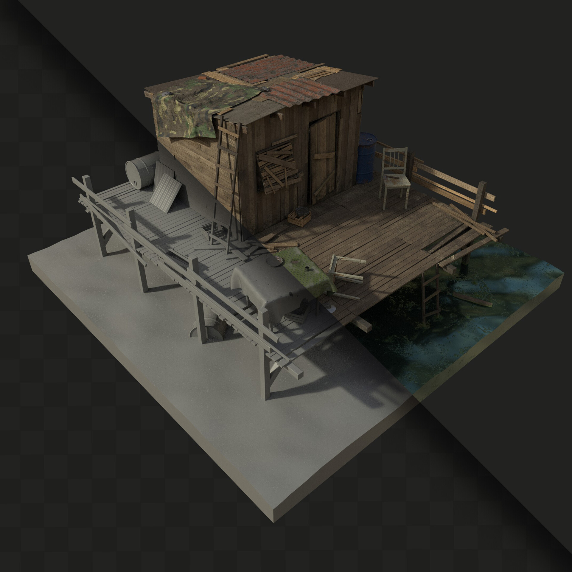 ArtStation - Swamp Shack