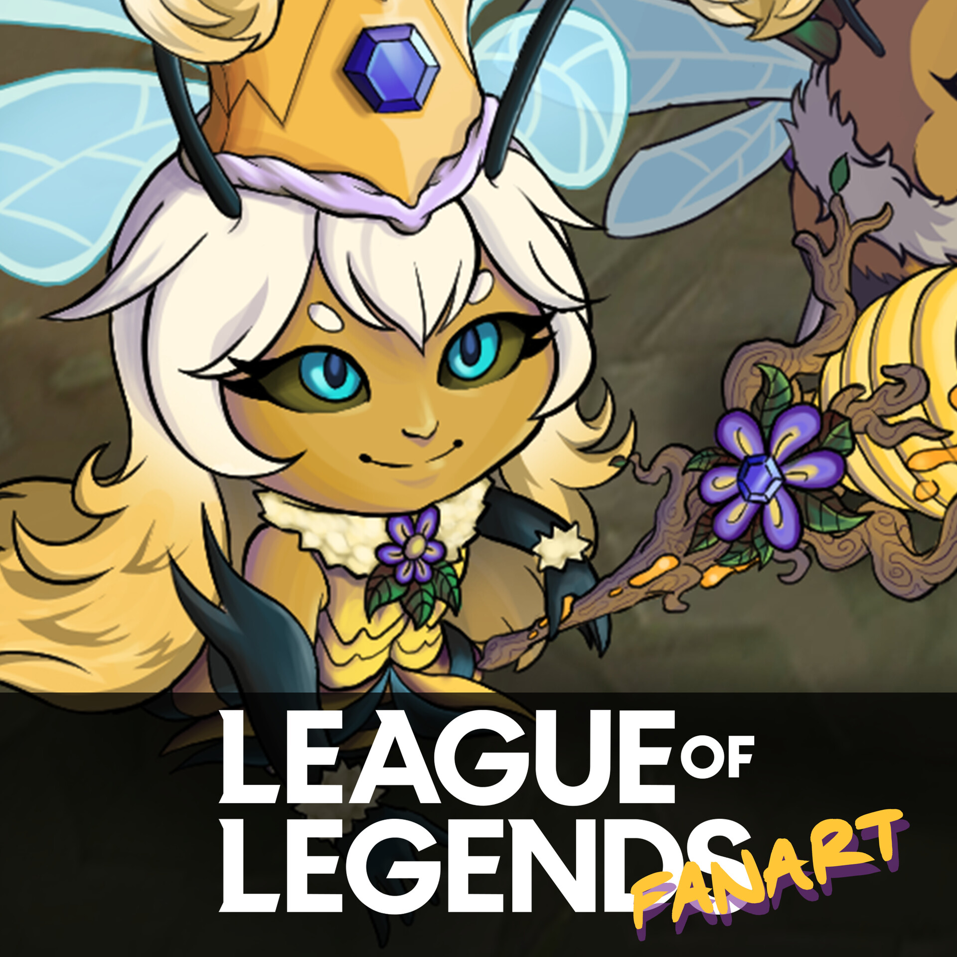ArtStation - Queen Bee'lu - Fan concept for Lulu (League of Legends)