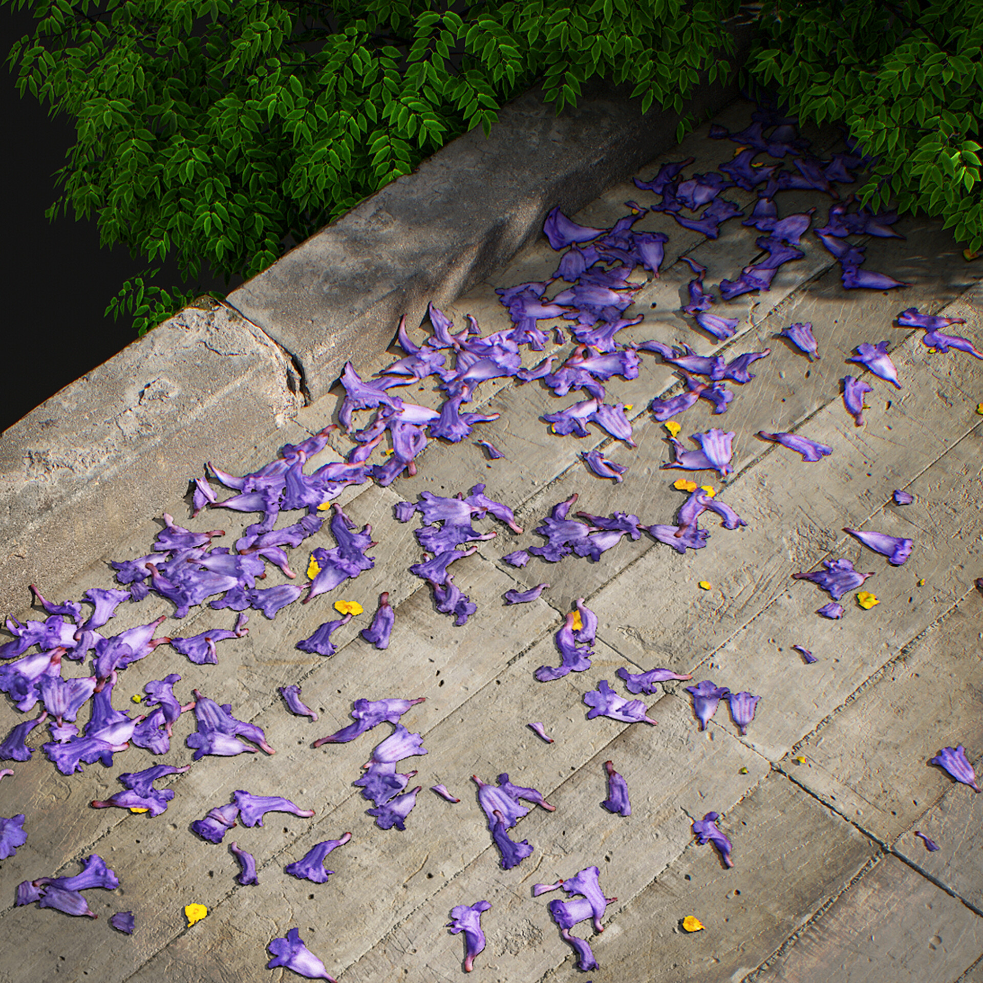ArtStation - Jacaranda flower scatter