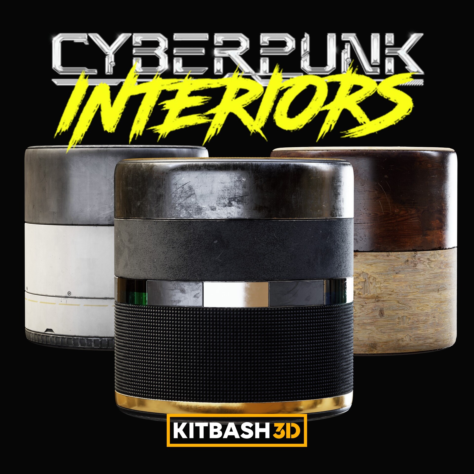 ArtStation - Kitbash3D: Cyberpunk Interior - Materials