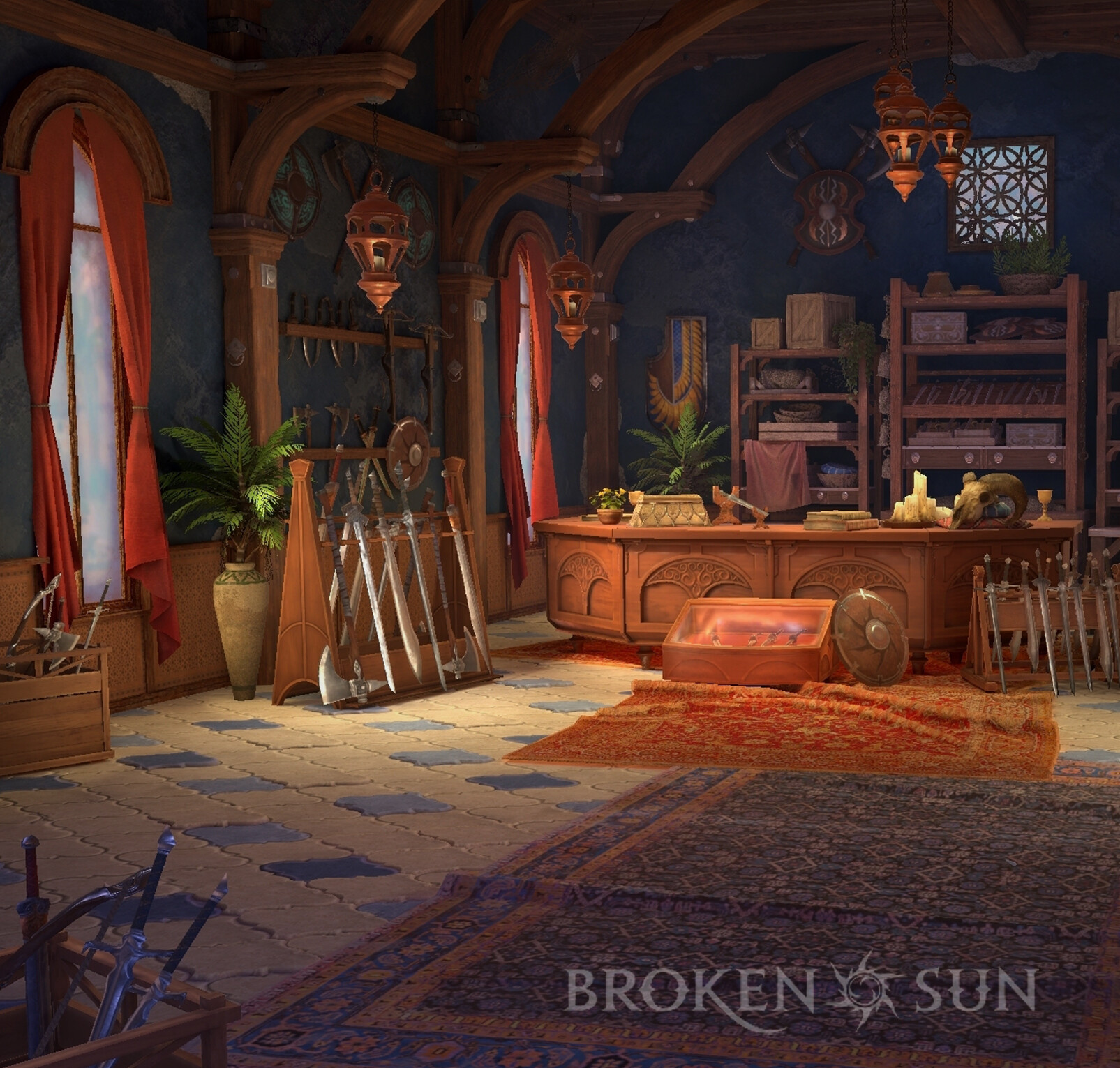 ArtStation - Weapon Shop Interior