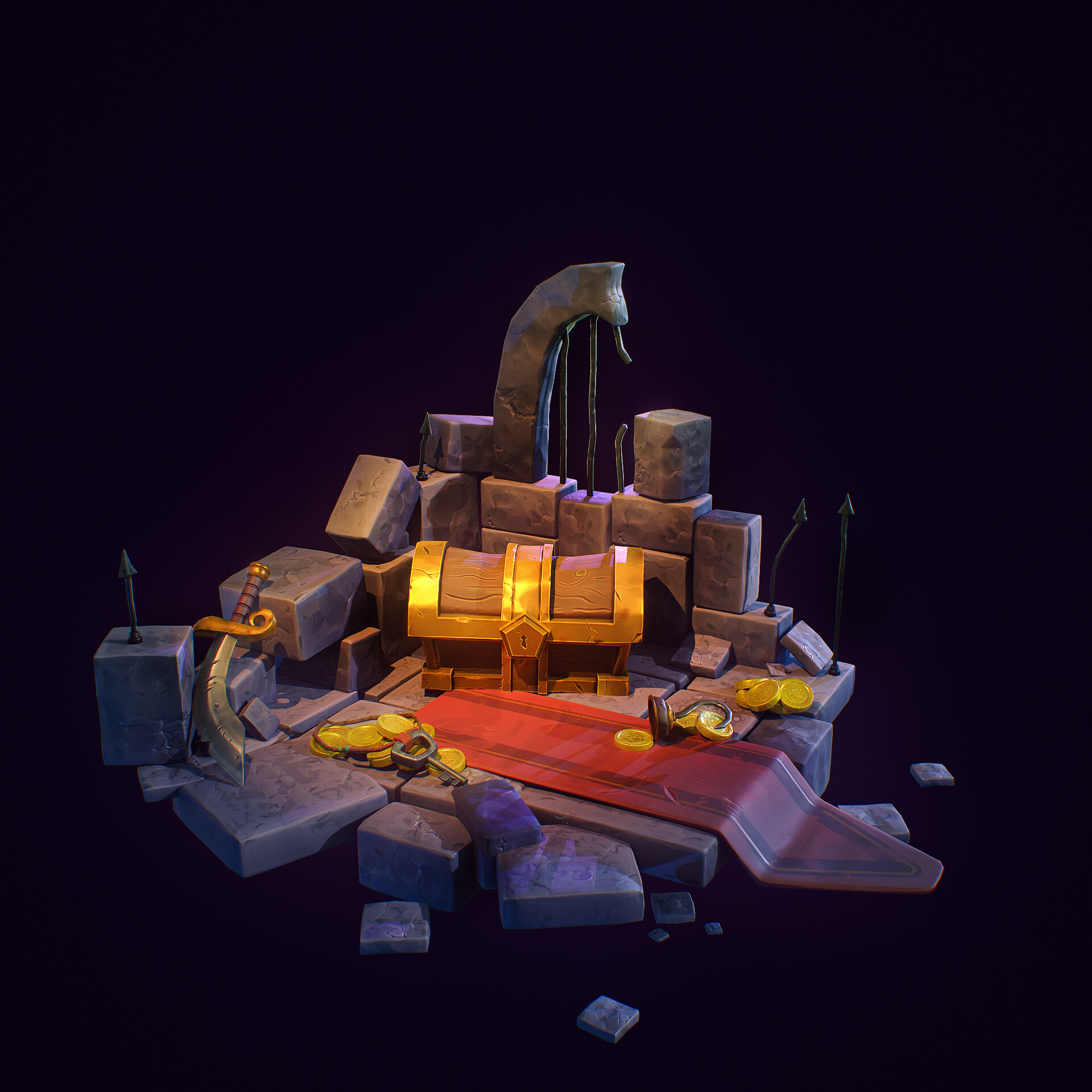 ArtStation - Stylized Dungeon Scene