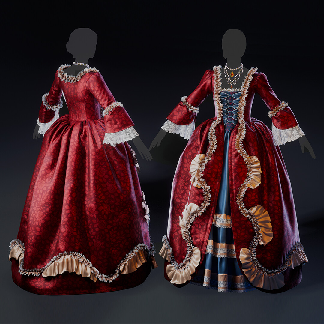 ArtStation - 18th Century Rococo Dress