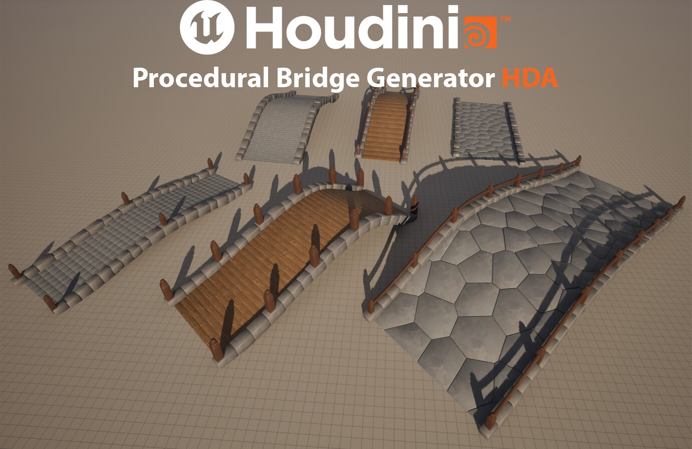 ArtStation - Houdini - Procedural Stylized Bridge Generator
