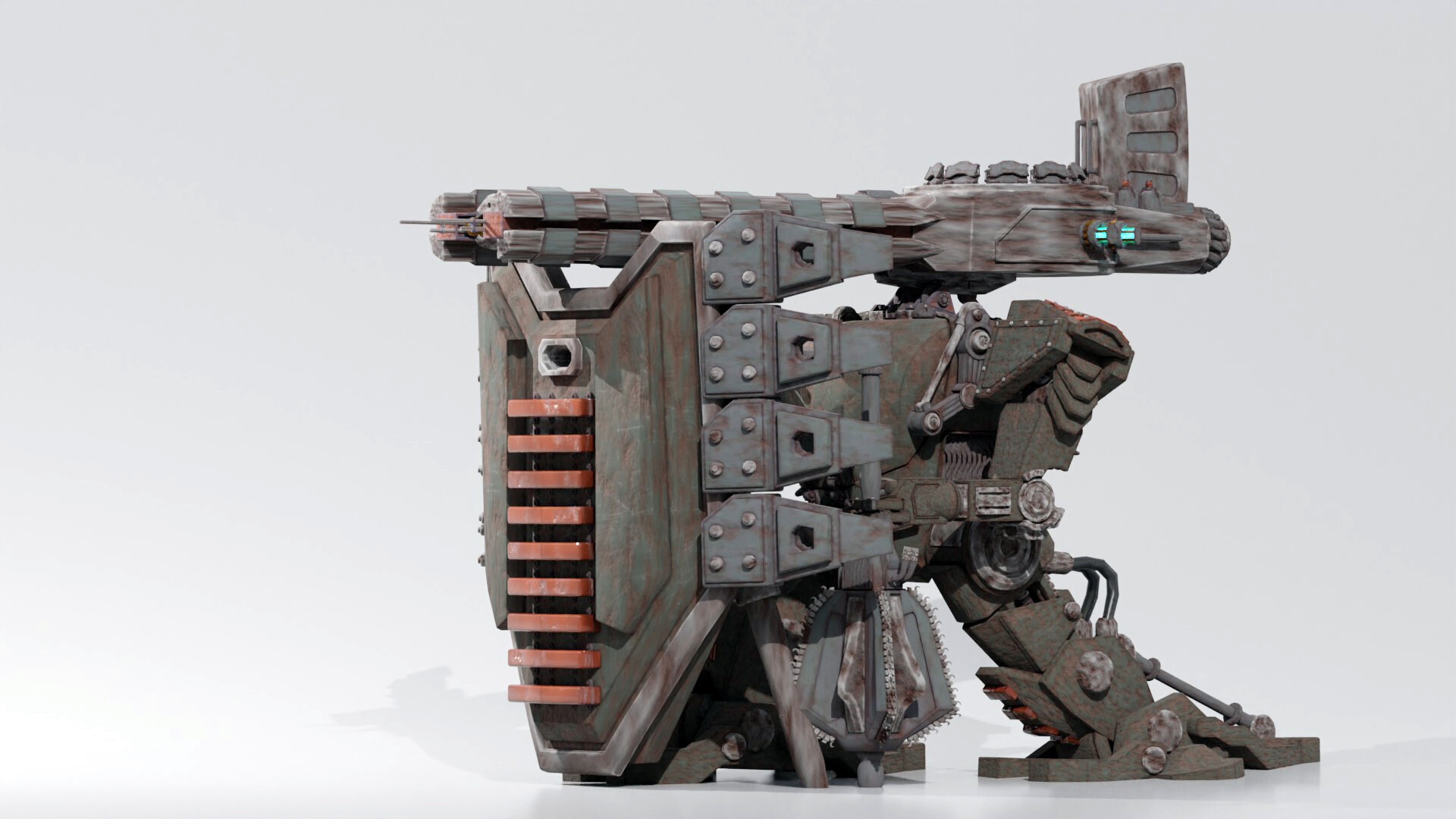ArtStation - Mech knight with mace and shield