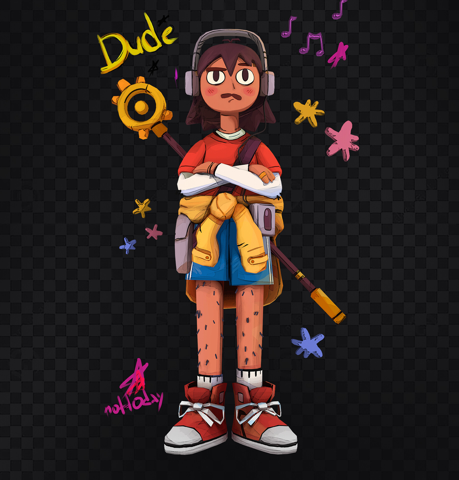 ArtStation - DUDE | 3D Character with NPR Handpainted textures | Blender3D