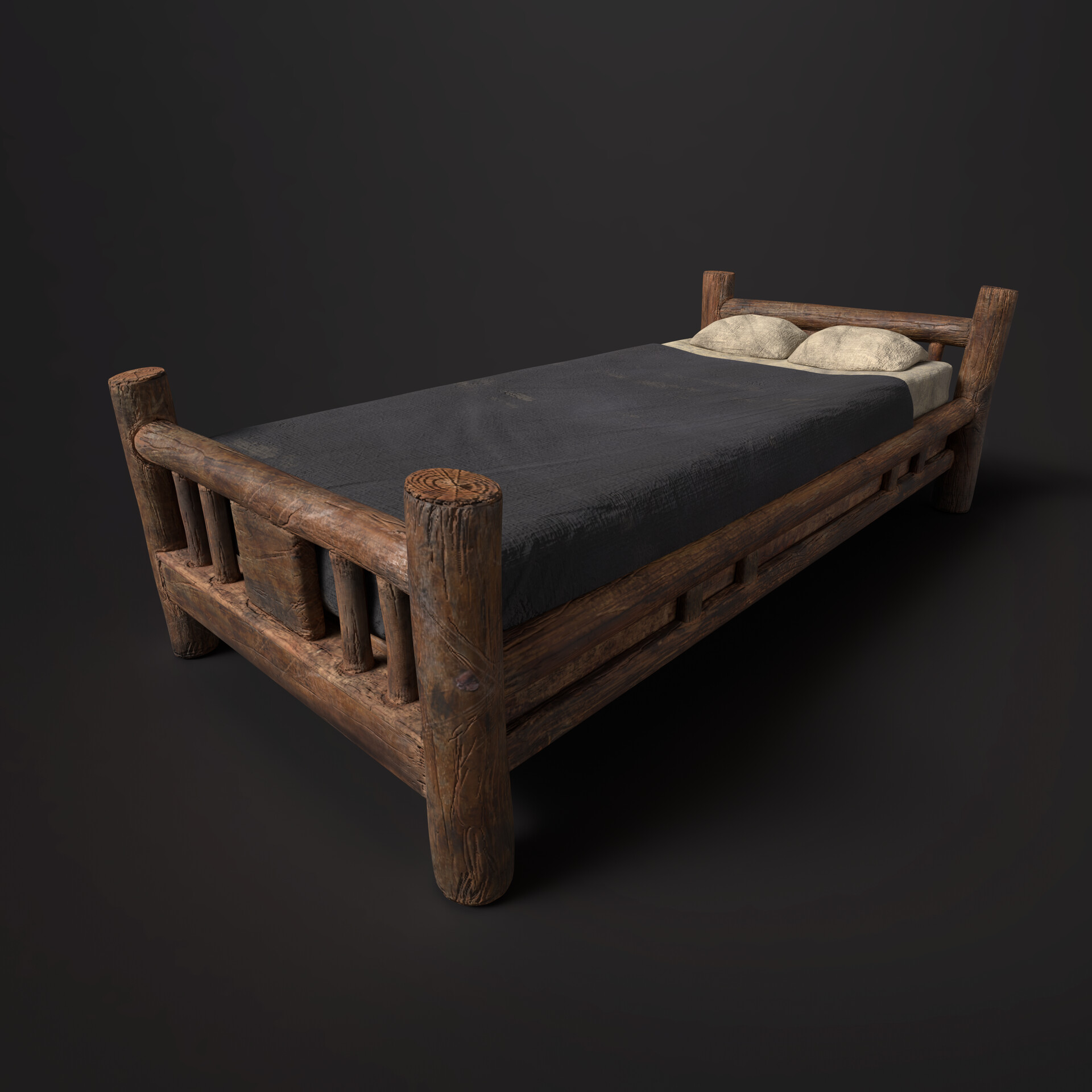 ArtStation - Wood Bed Prop
