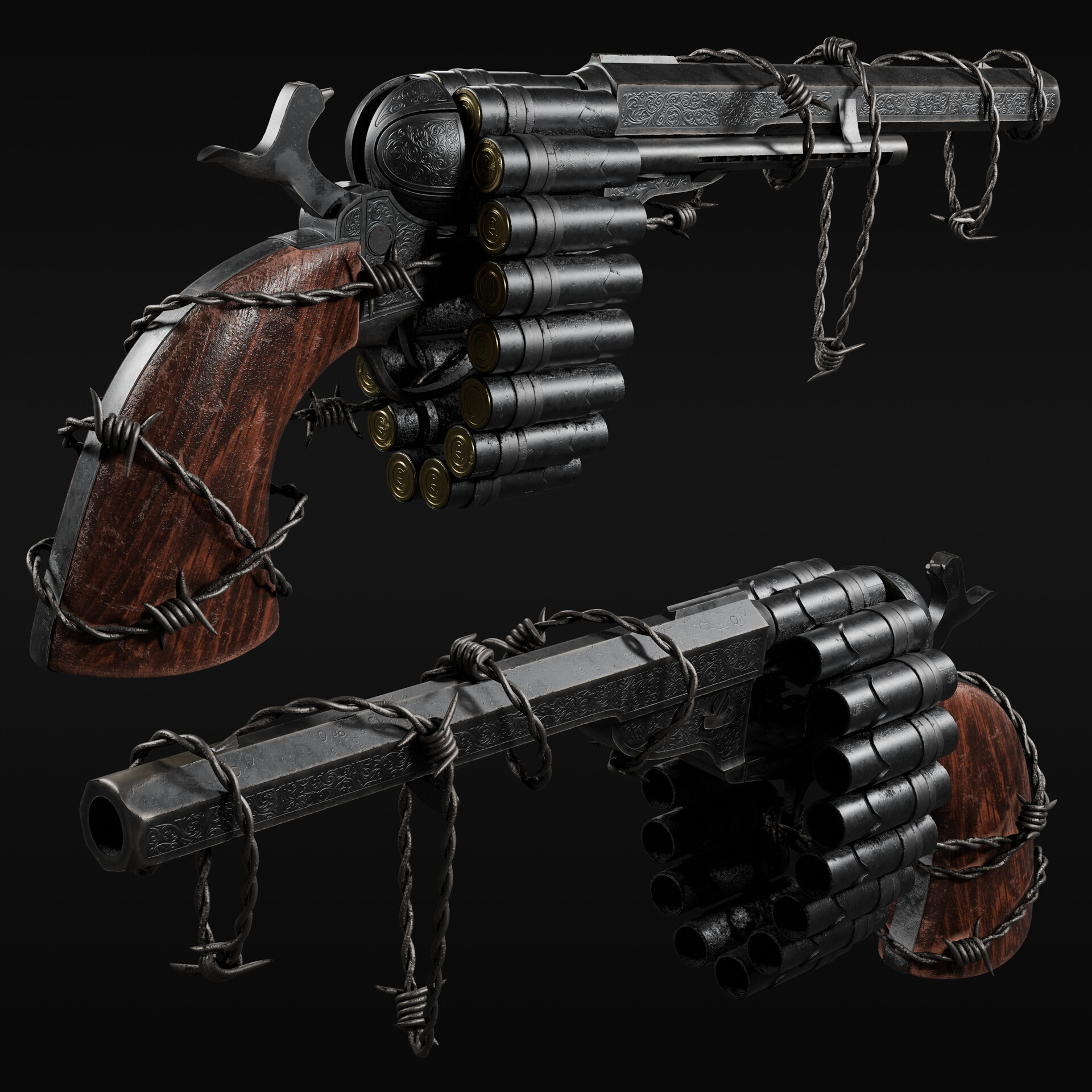 ArtStation - Caldwell Conversion Chain Pistol (Hunt: Showdown 1896 ...