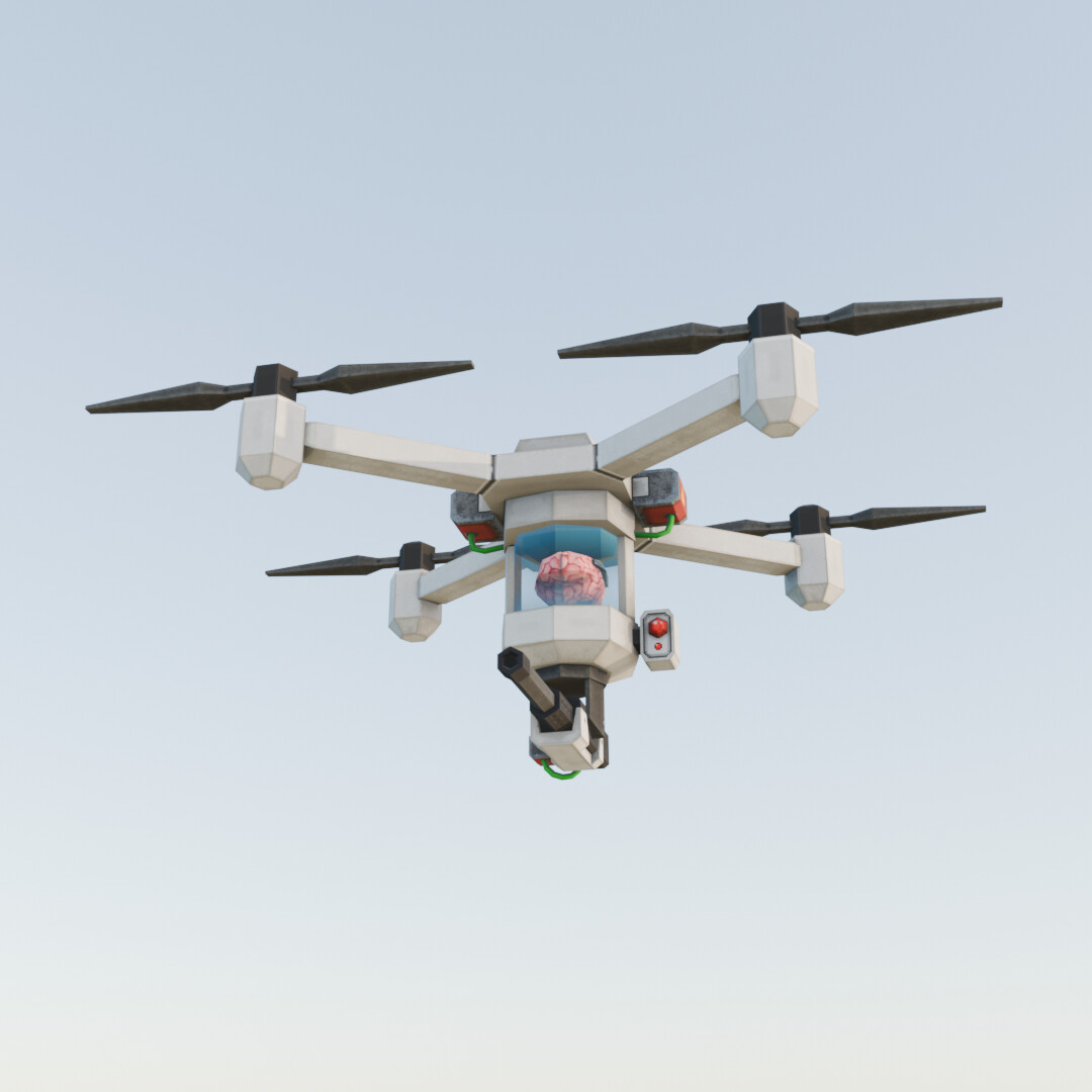 ArtStation - Low Poly Brain Drone