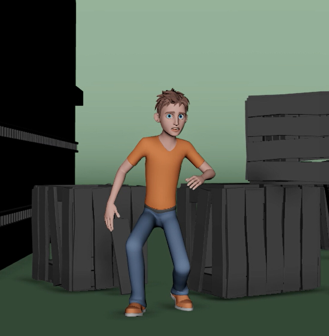 ArtStation - Running Across Alleyway