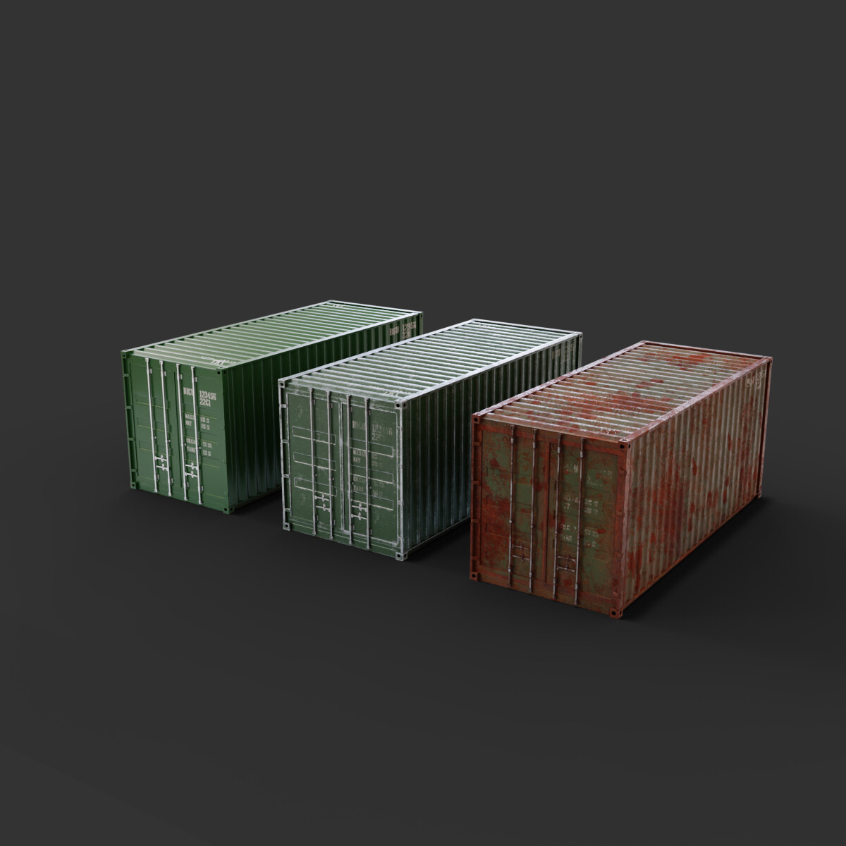 ArtStation - 20Ft Cargo Containers - Green