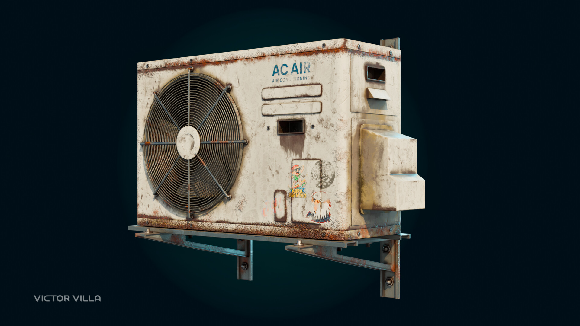 ArtStation - Rusted air conditioning unit