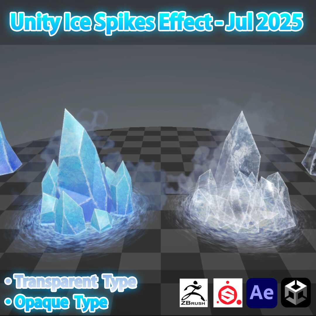 ArtStation - Unity Ice Spikes Effect 氷柱エフェクト習作 - Practice Making Effects on Unity Jul 2025