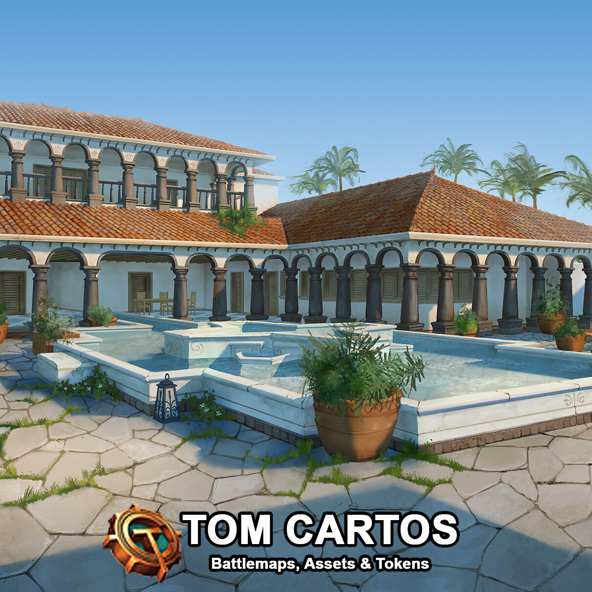 ArtStation - Hacienda Courtyard Scene