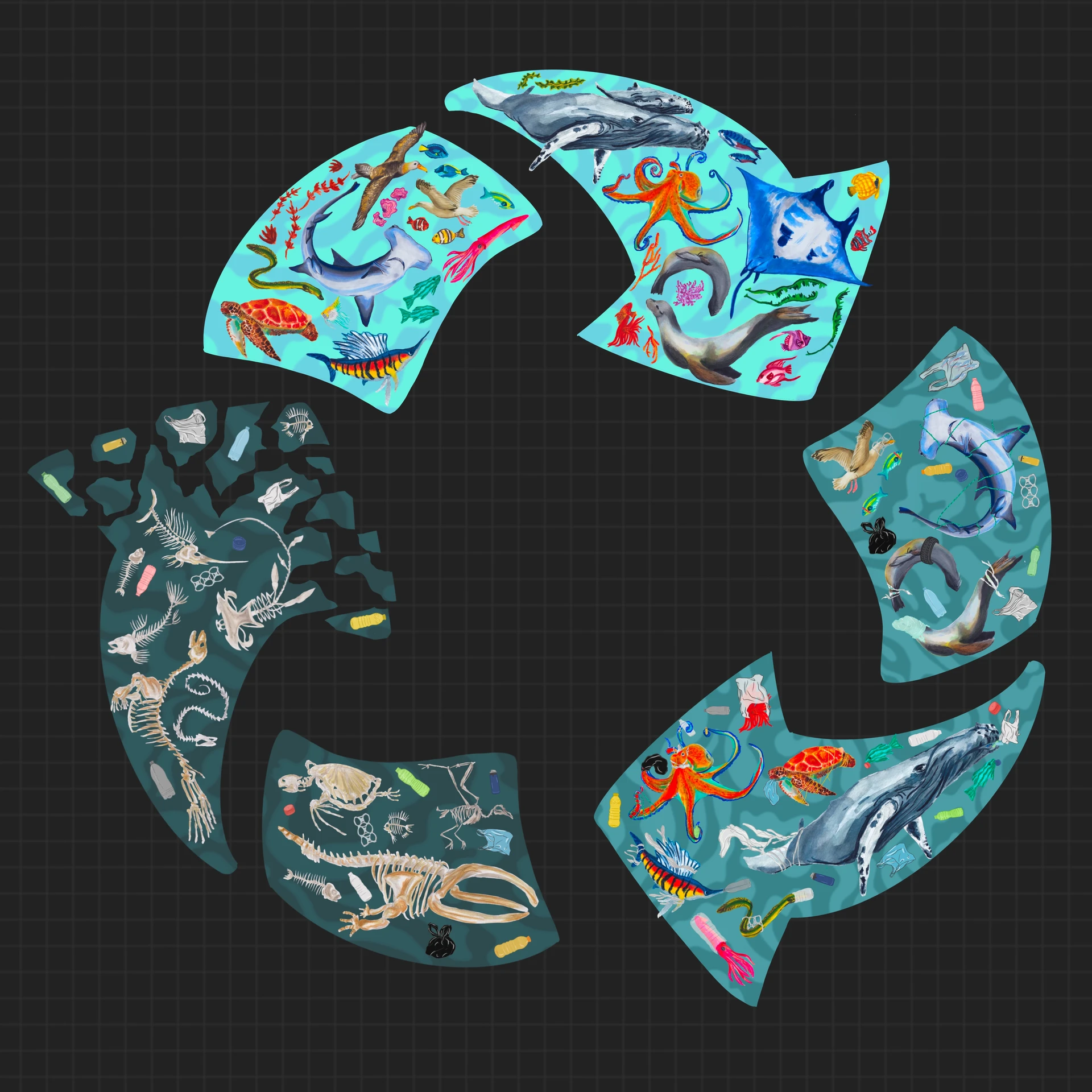 Charlie Ellis - Plastic World - Watercolour, Ink Markers, Digital Paint