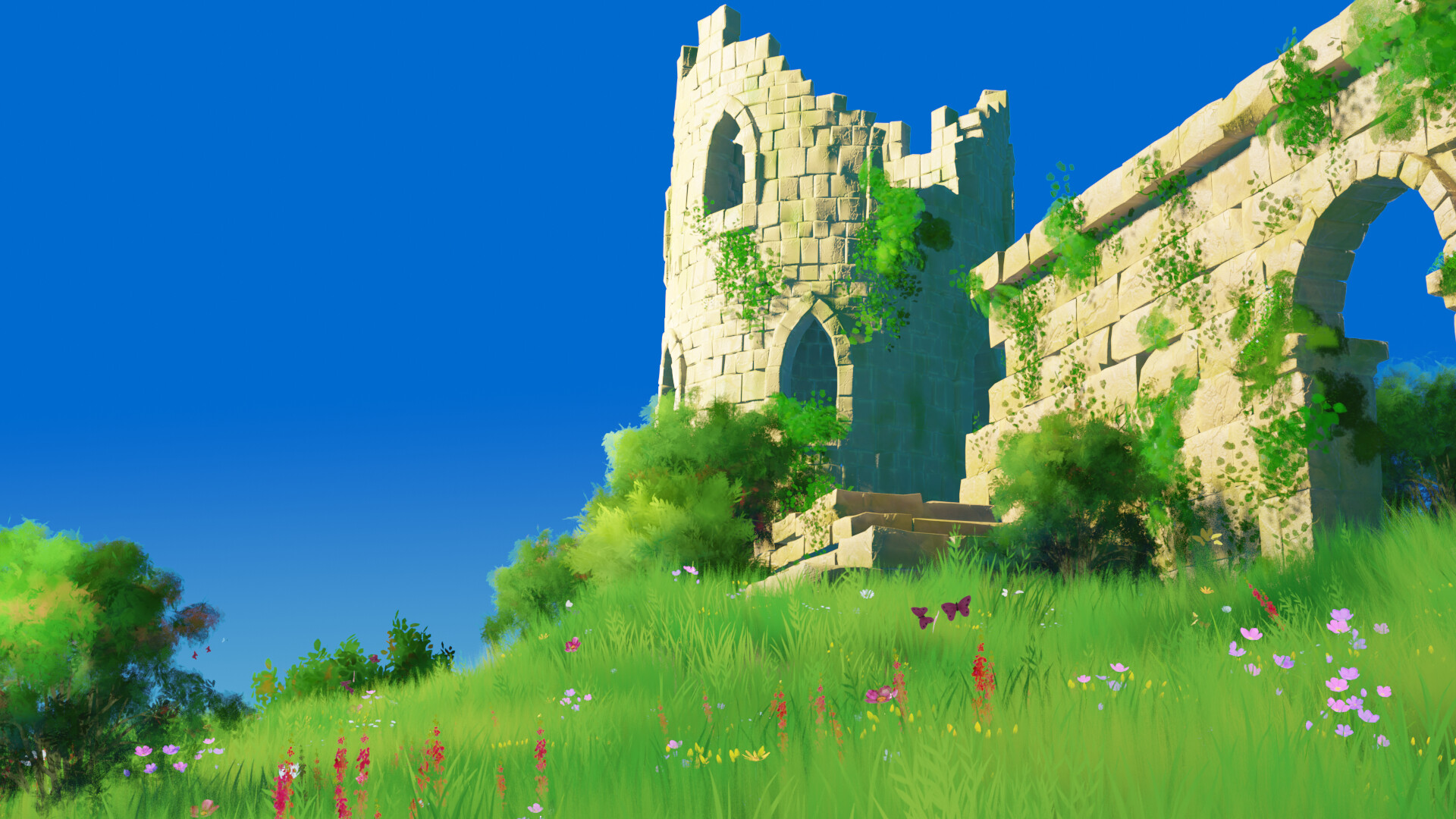 ArtStation - Painterly foliage exploration in Blender