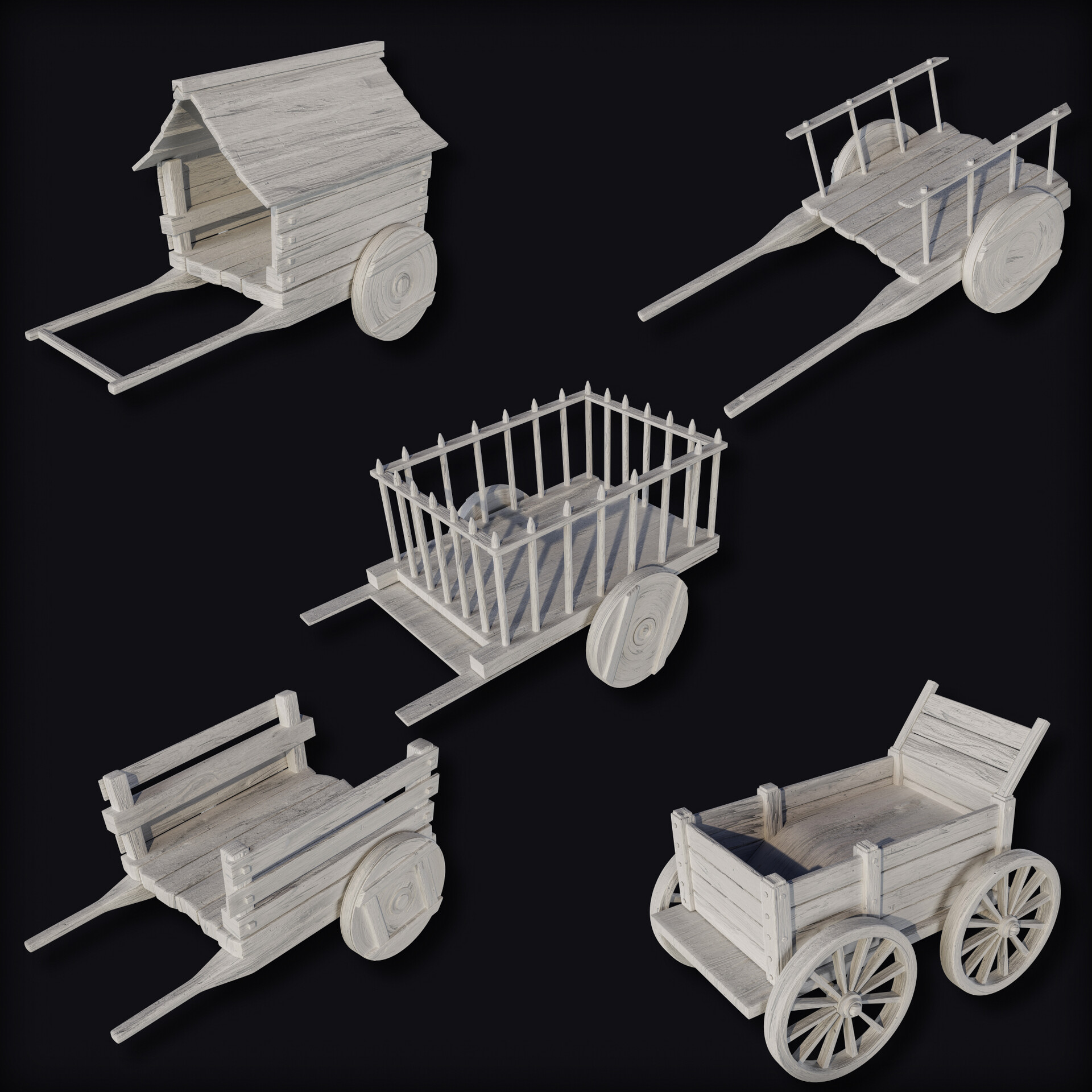 ArtStation - 5 Chariot Base Mesh