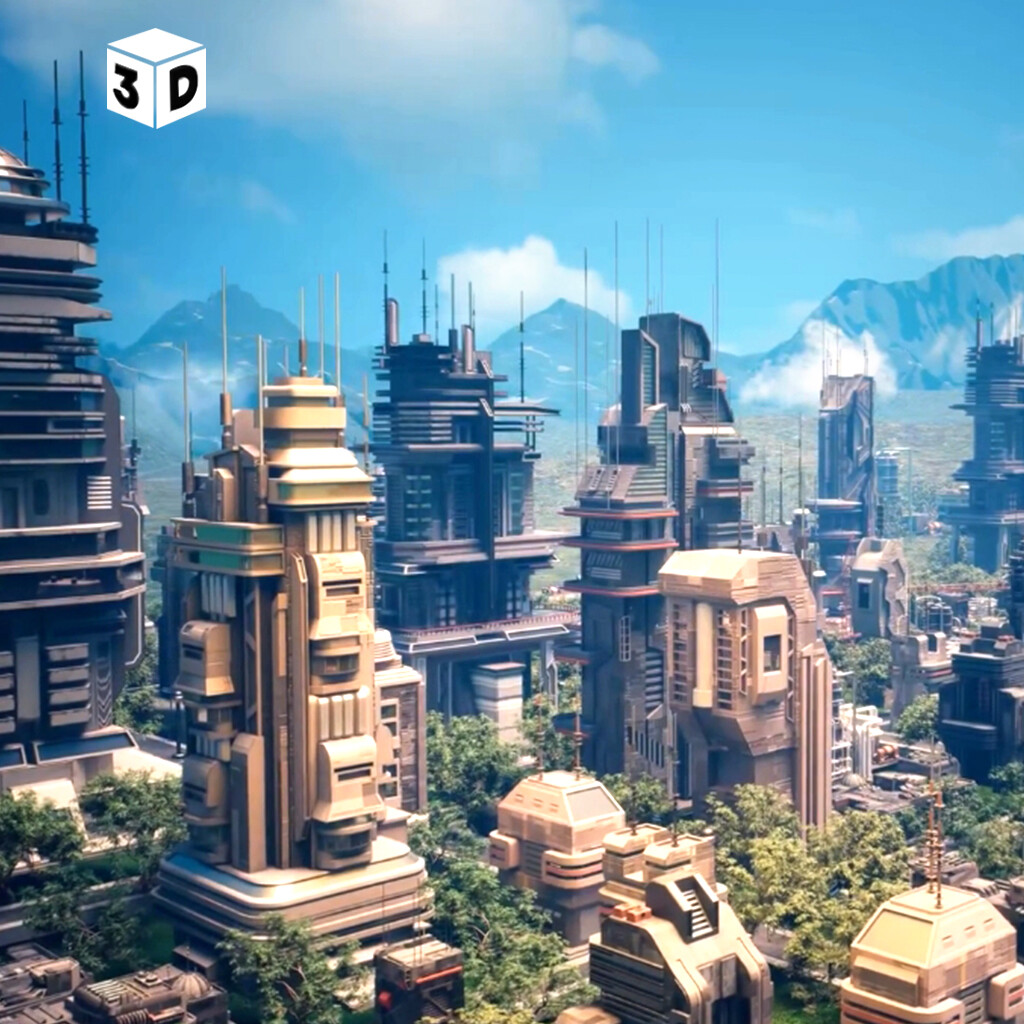 ArtStation - Sci Fi City Scene - JS12