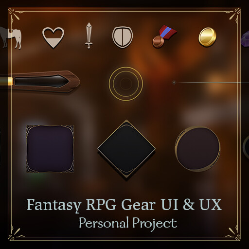 ArtStation - Fantasy RPG Gear Menu - UI & UX