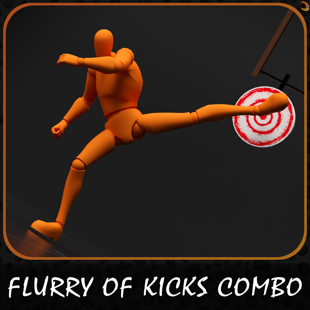 ArtStation - Flurry Kick Combo Animation