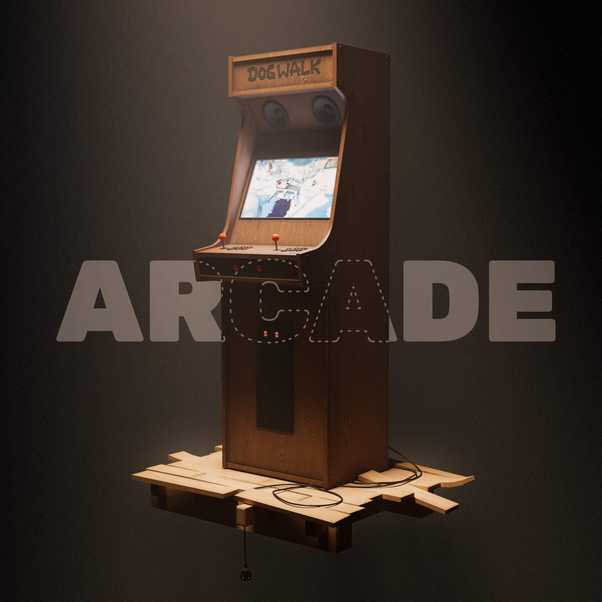 ArtStation - Minimalist wooden arcade cabinet