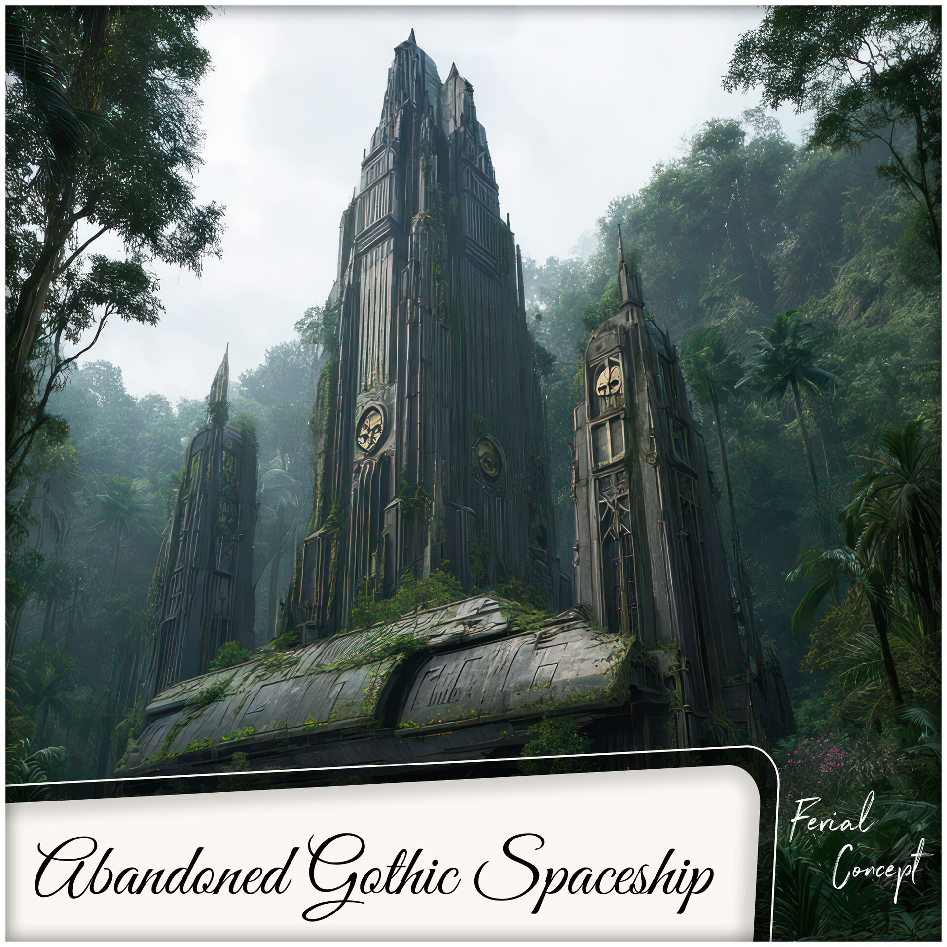 ArtStation - 🔹280 Abandoned Gothic Spaceship - Environment Concept ...