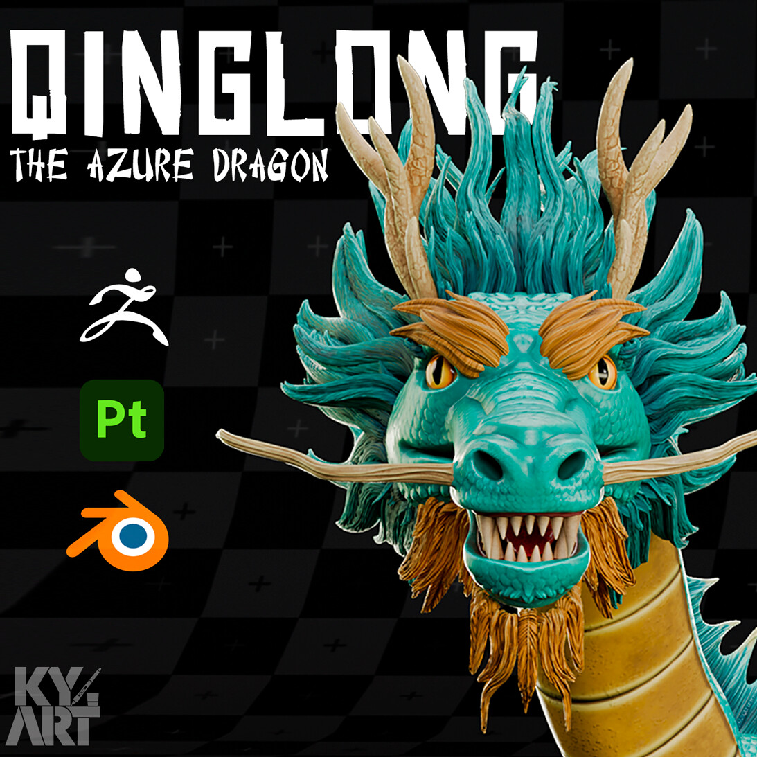 ArtStation - Qīnglóng – The Mythical Azure Dragon🐉