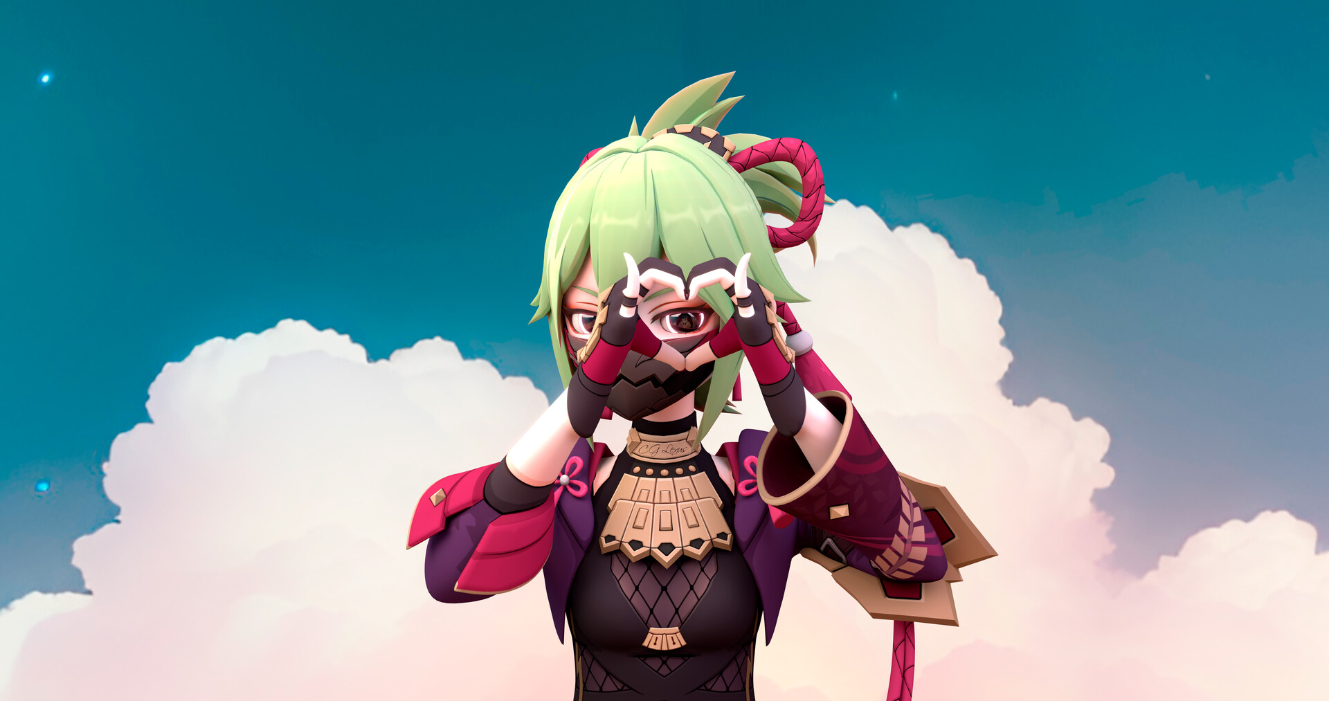 ArtStation - Kuki Shinobu - Genshin Impact (FanArt) - Rigged by CG Lexus