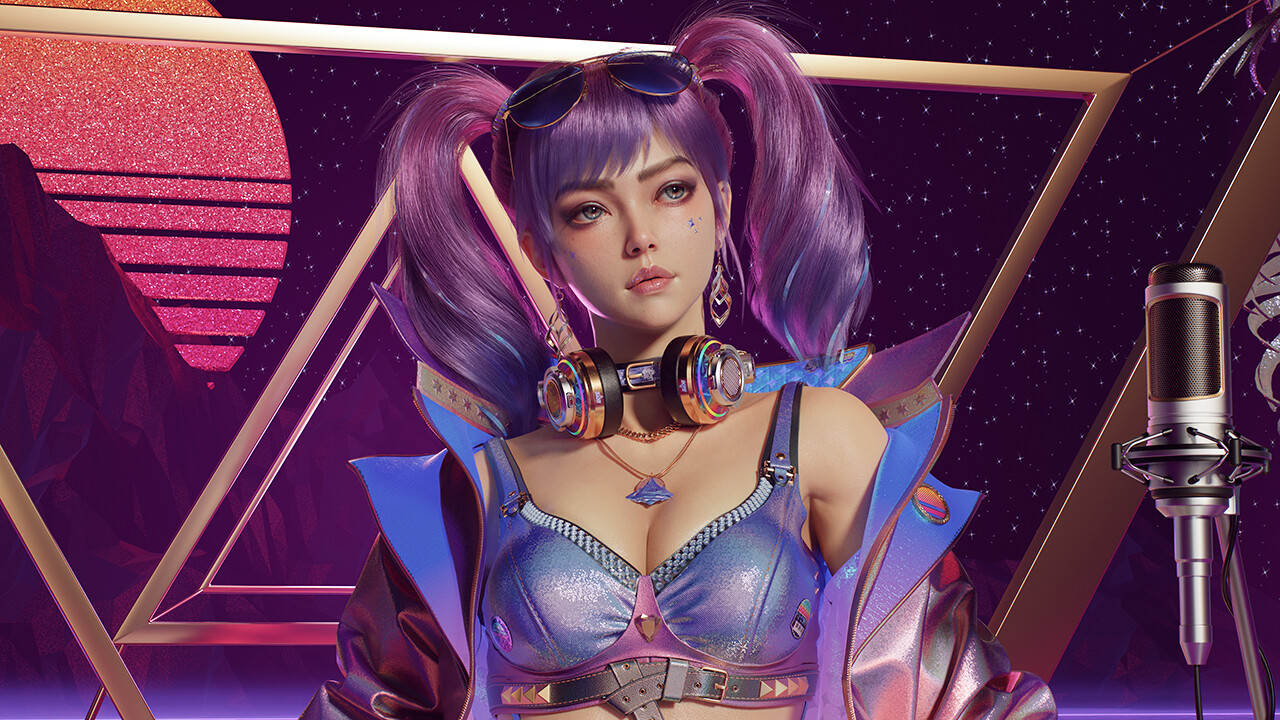 ArtStation - SynthwaveGirl Synth女孩