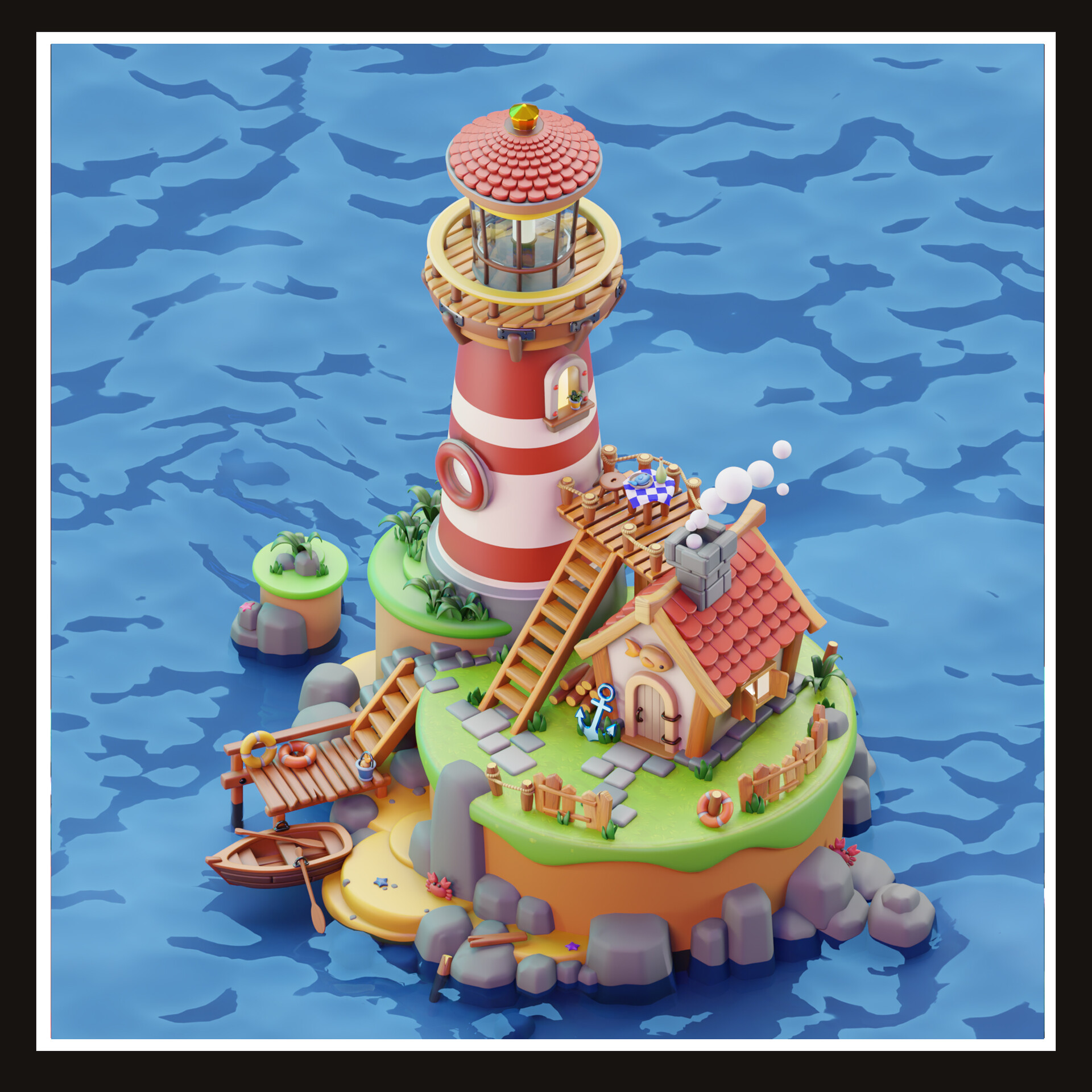 ArtStation - "Lighthouse Island" – Stylized 3D Environment