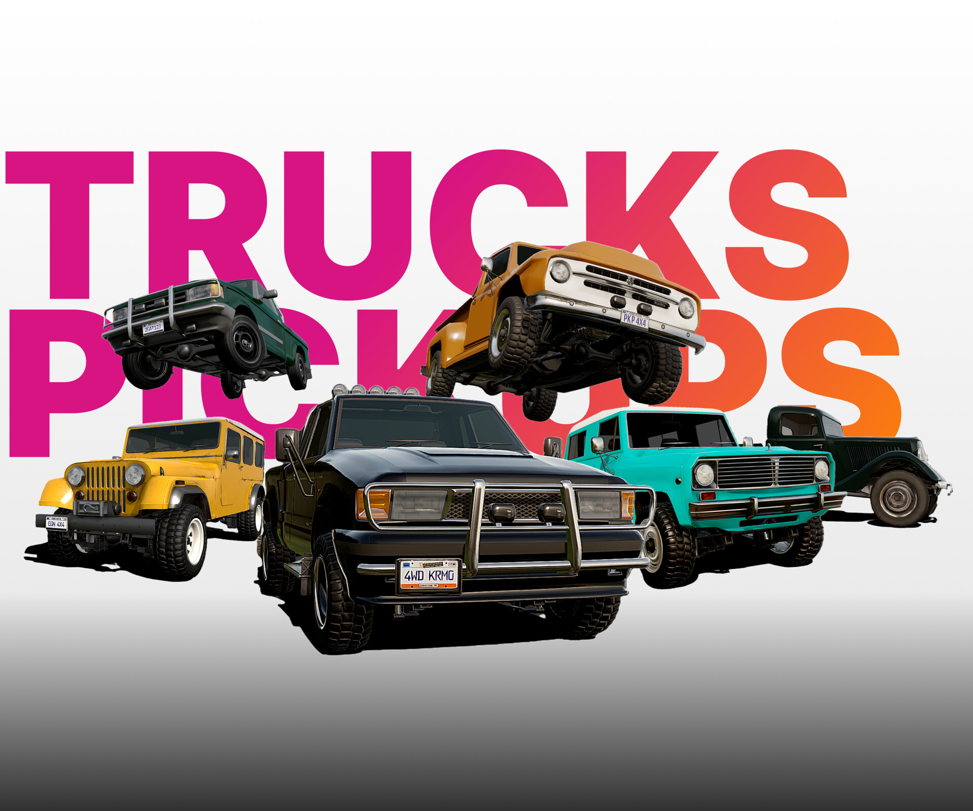 ArtStation - Trucks and Pickups - Low Poly cars