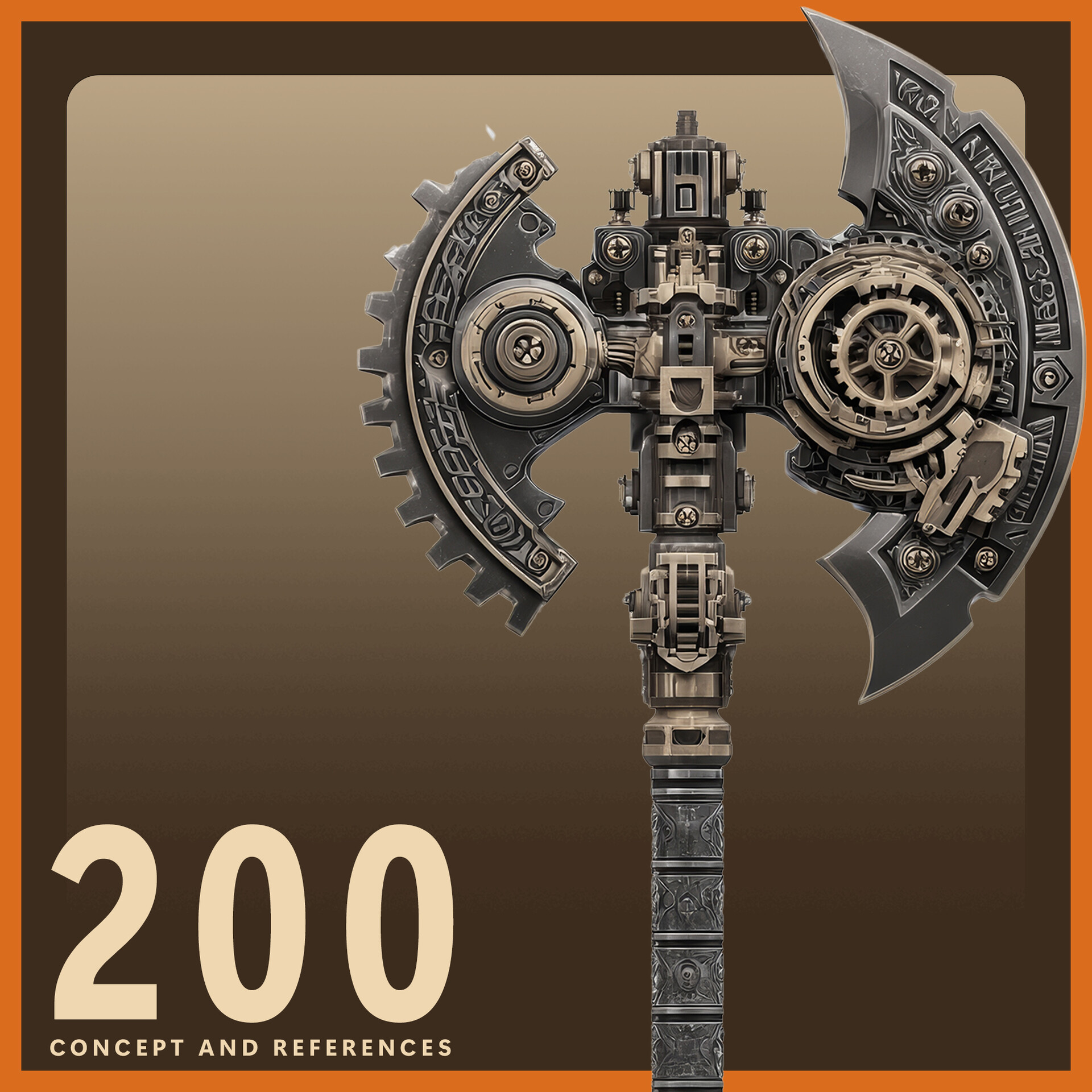 ArtStation - 200 Steampunk Battle Axe Concept and Reference