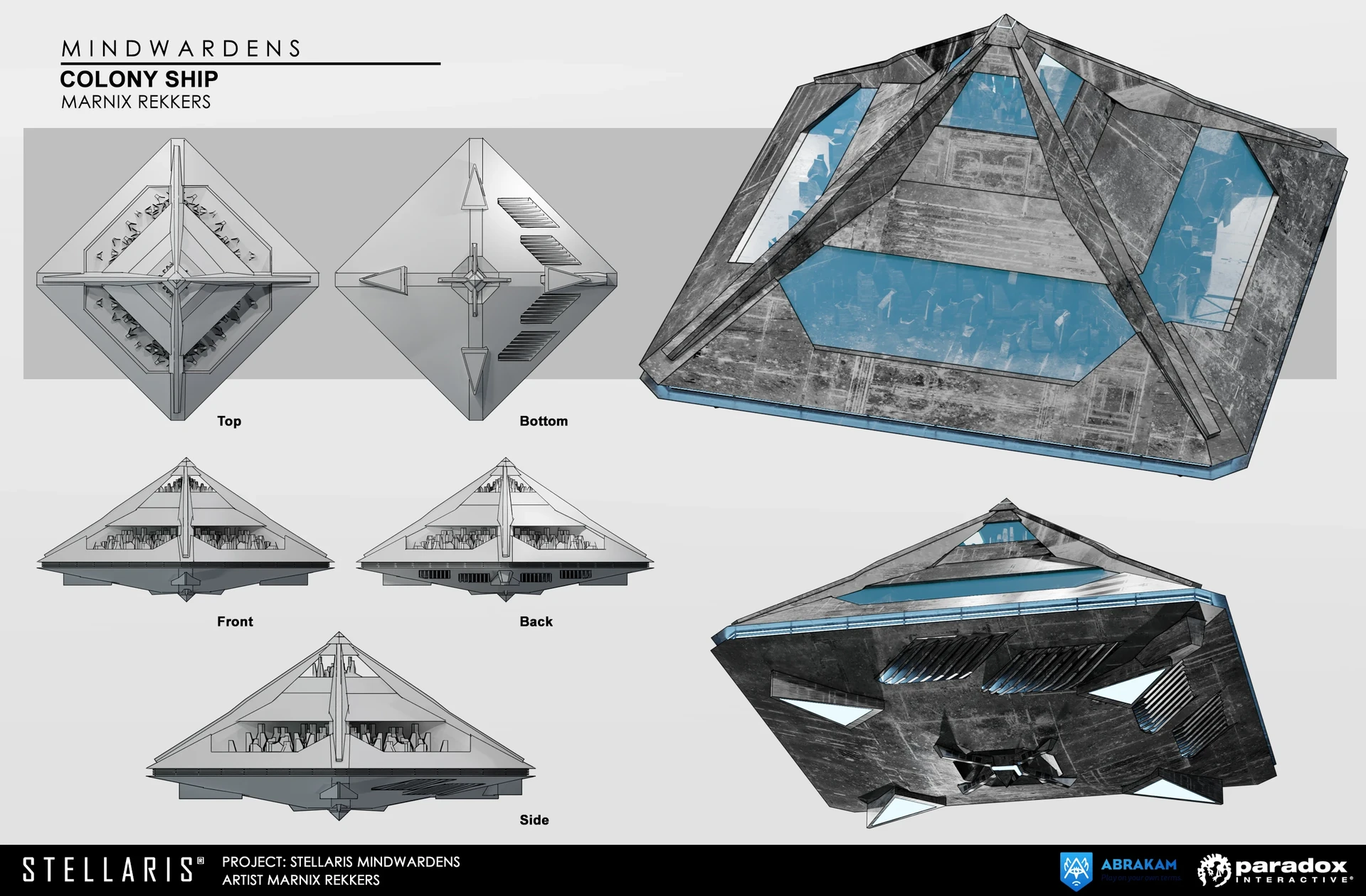 ArtStation - Stellaris Mindwardens Colony ship