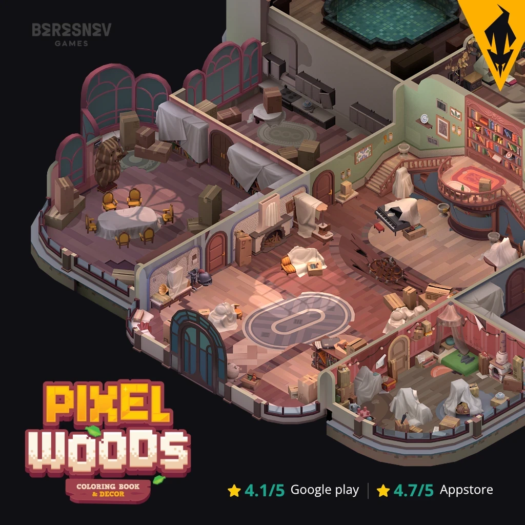 ArtStation - Environment for Pixelwoods: Coloring by pixel.