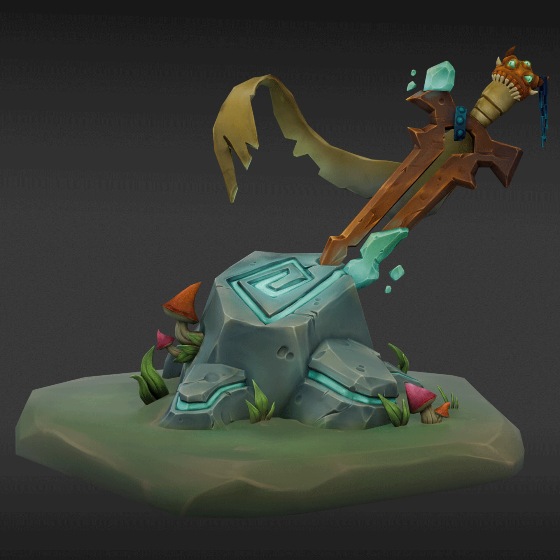 ArtStation - Sword in the stone 3D