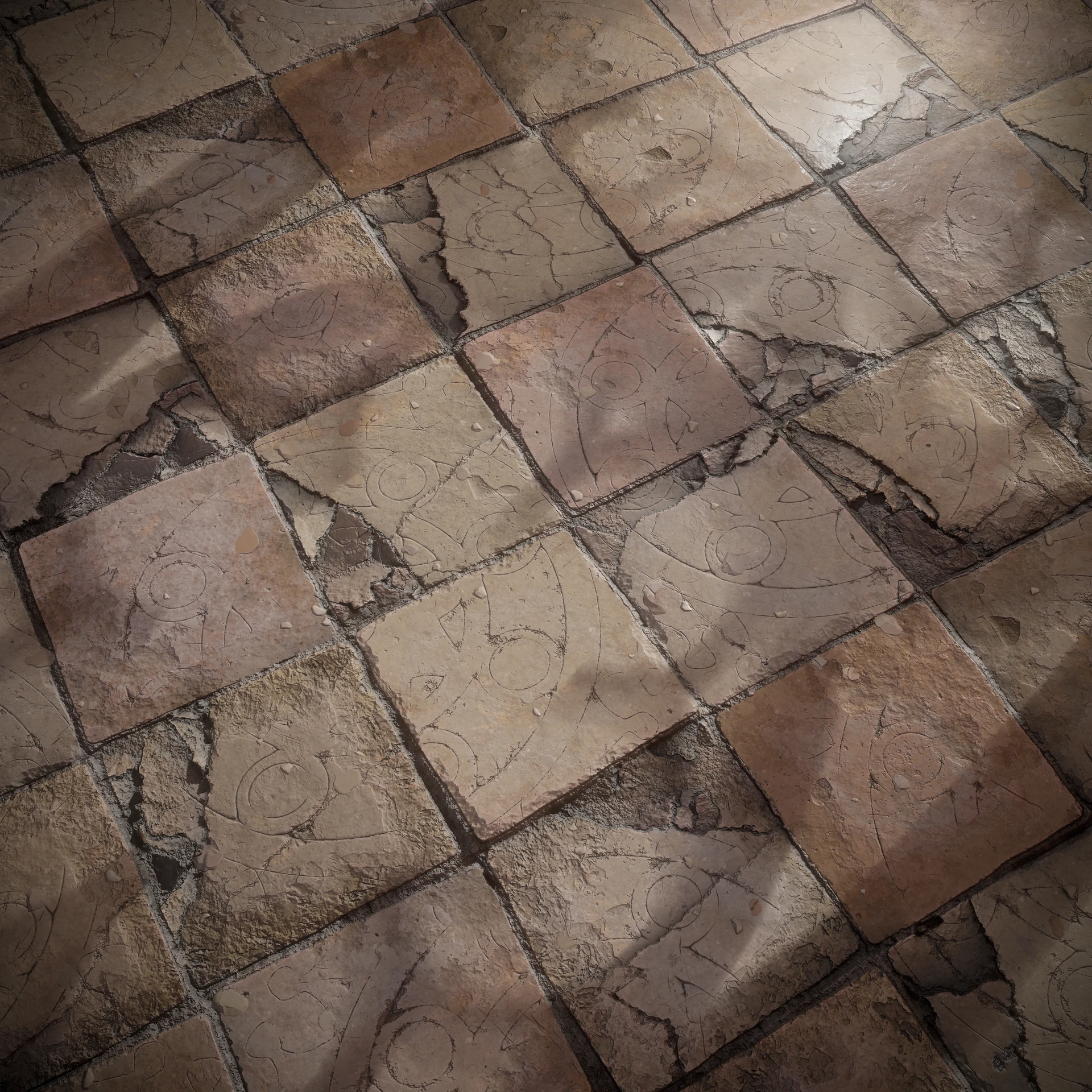 ArtStation - Damaged Ceramic Tile