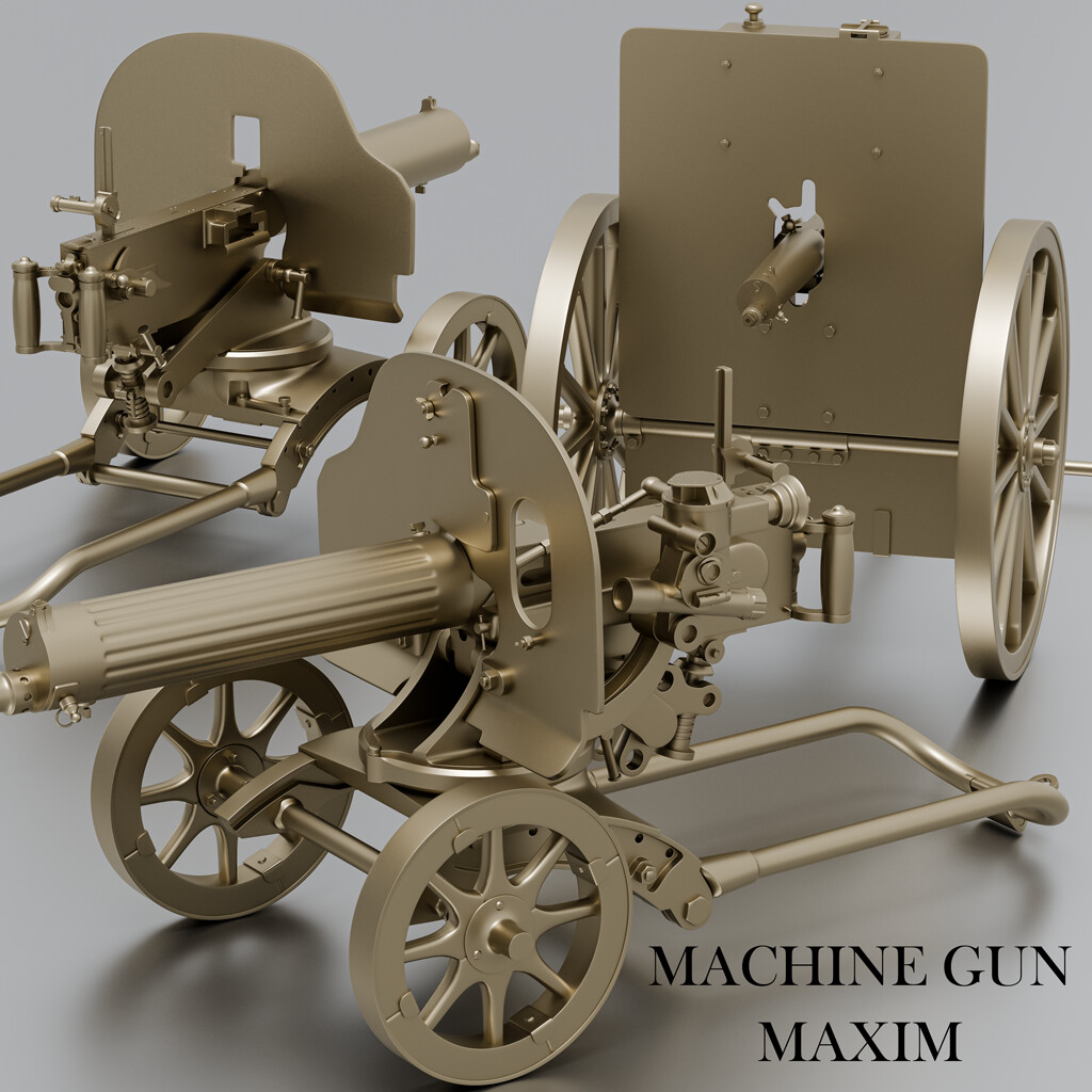 ArtStation - Machine gun Maxim - 3d Printing