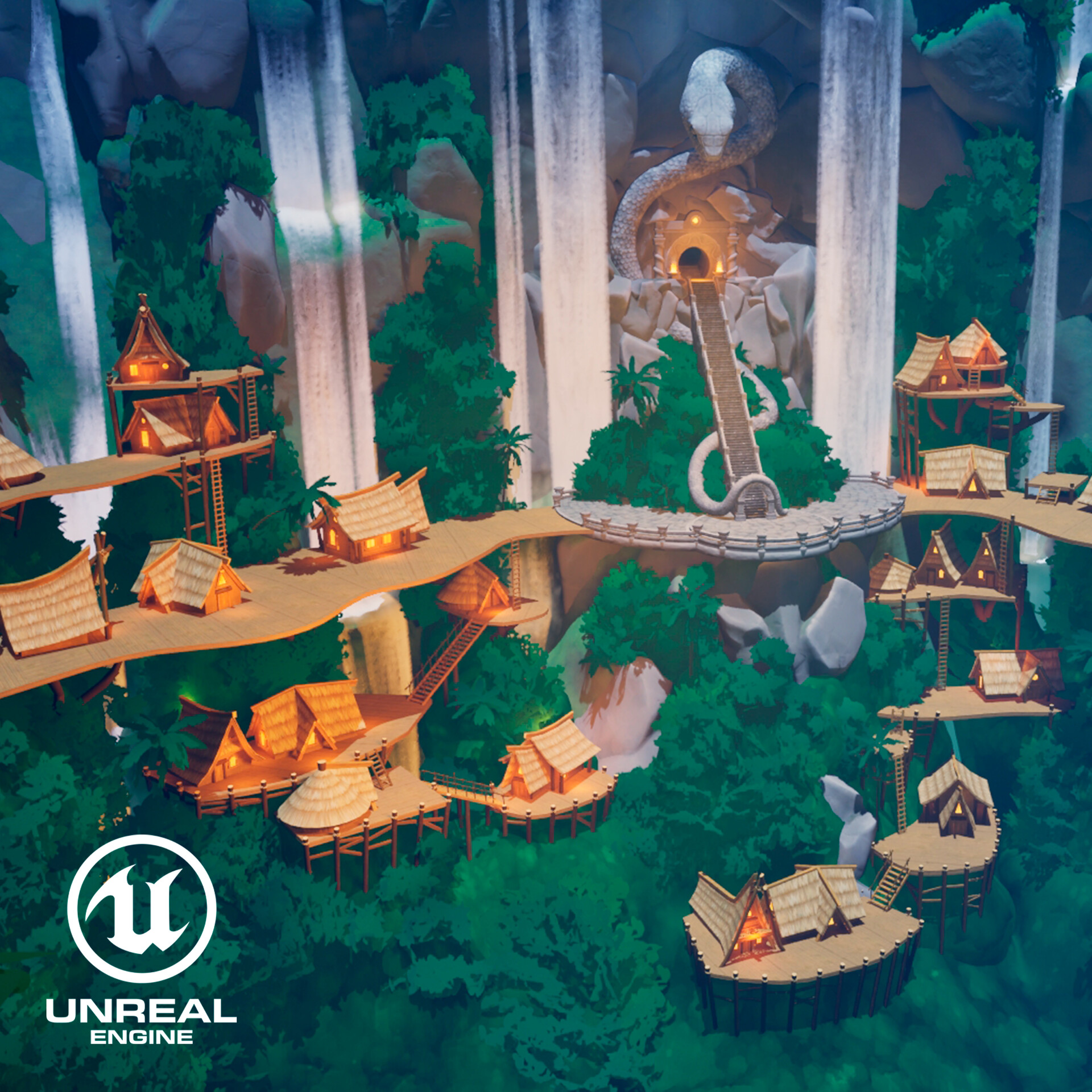 ArtStation - The Waterfall Village - Unreal Engine 5 Environment