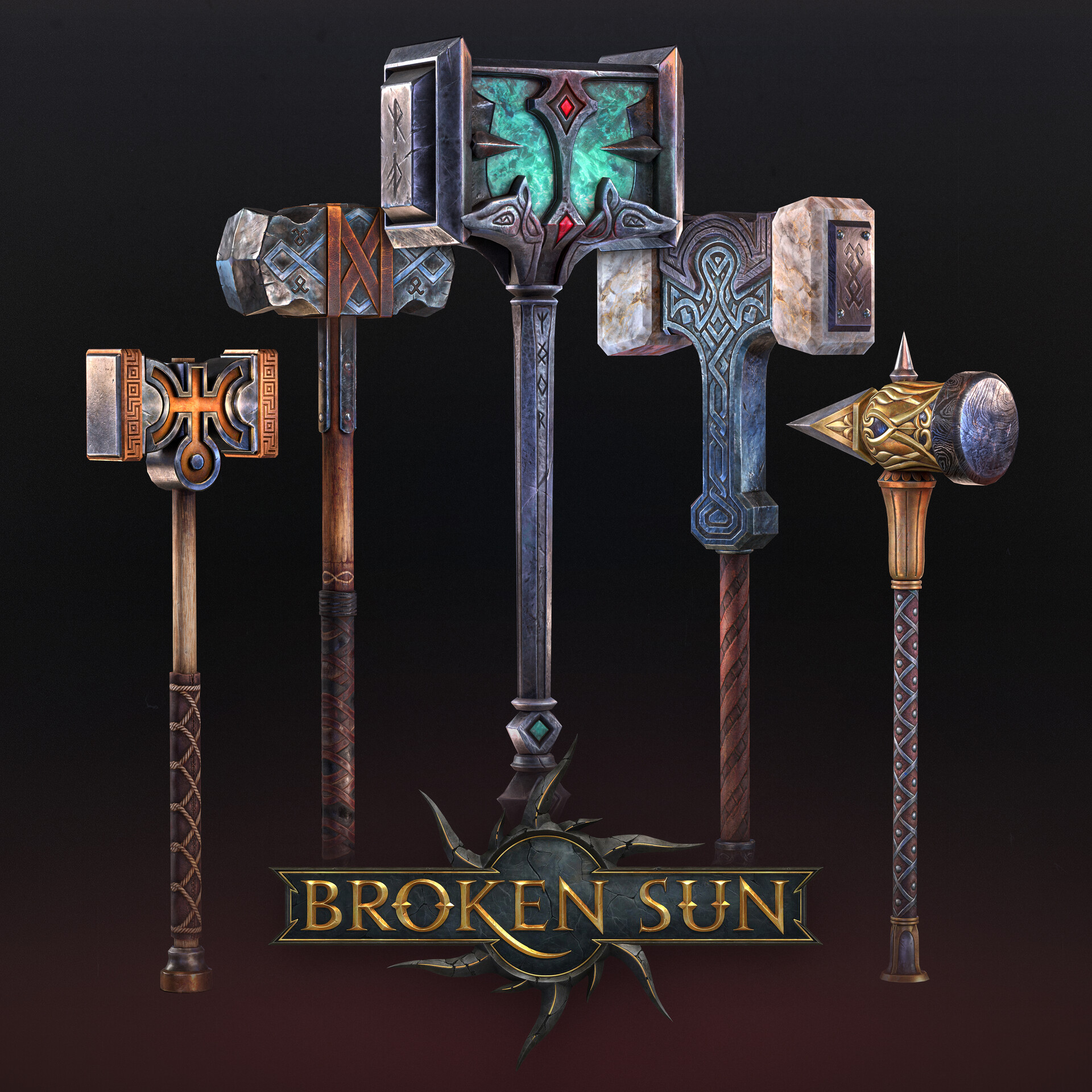 ArtStation - Hammer textures for the "Broken Sun" project.