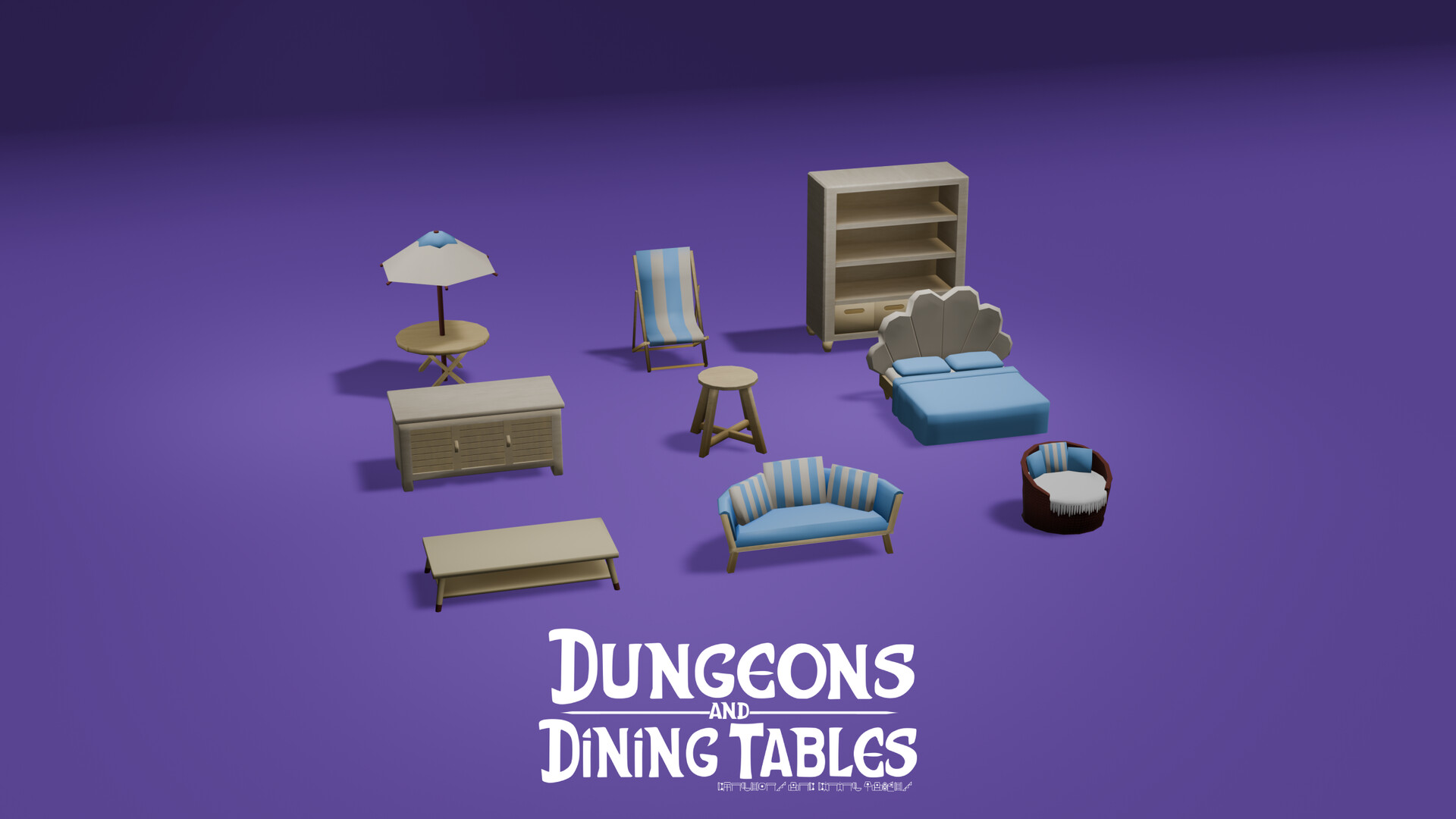 ArtStation - Dungeons and Dining Tables - Beach furniture set