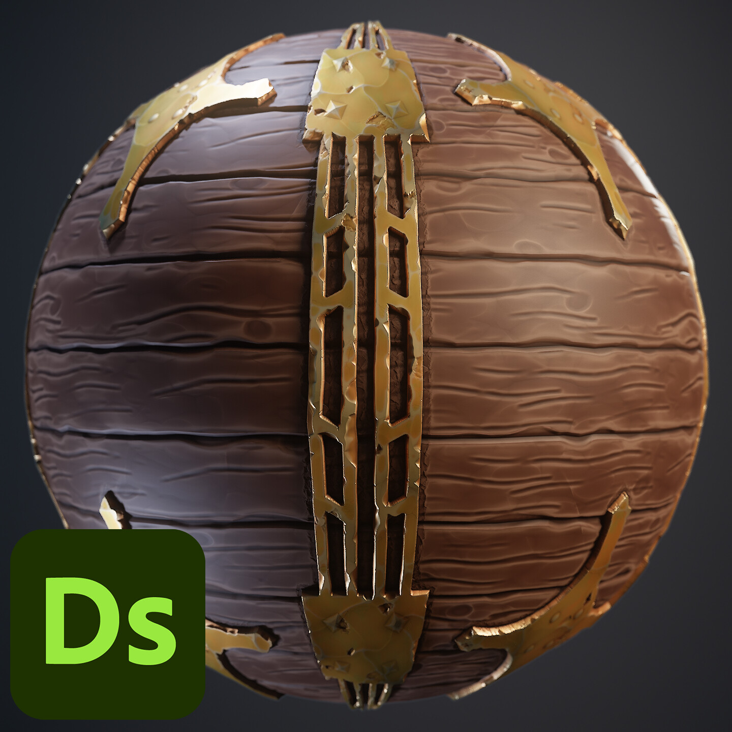 ArtStation - Stylized Ironbound Wood Material