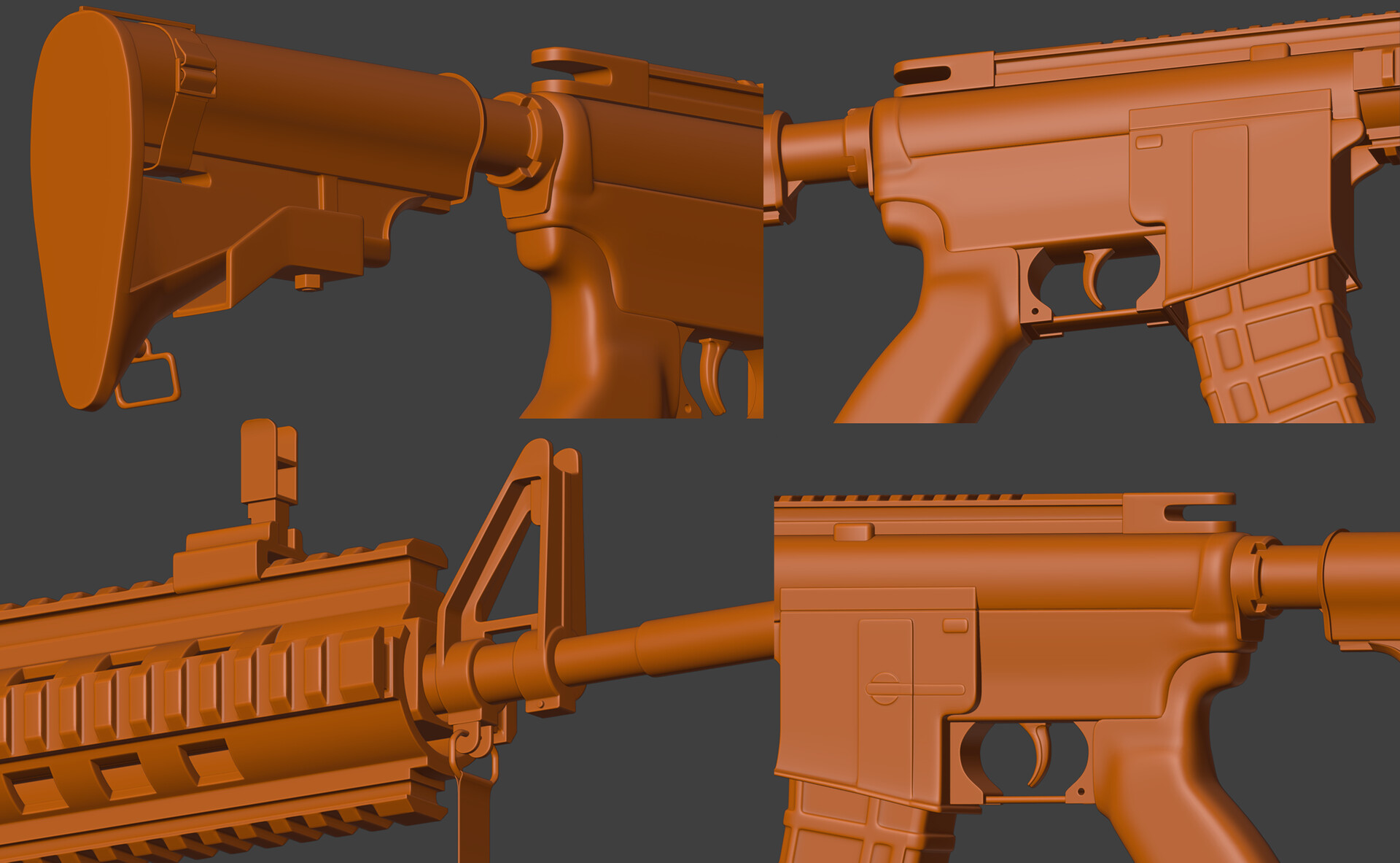 ArtStation - gameready subdiv rifle model WIP