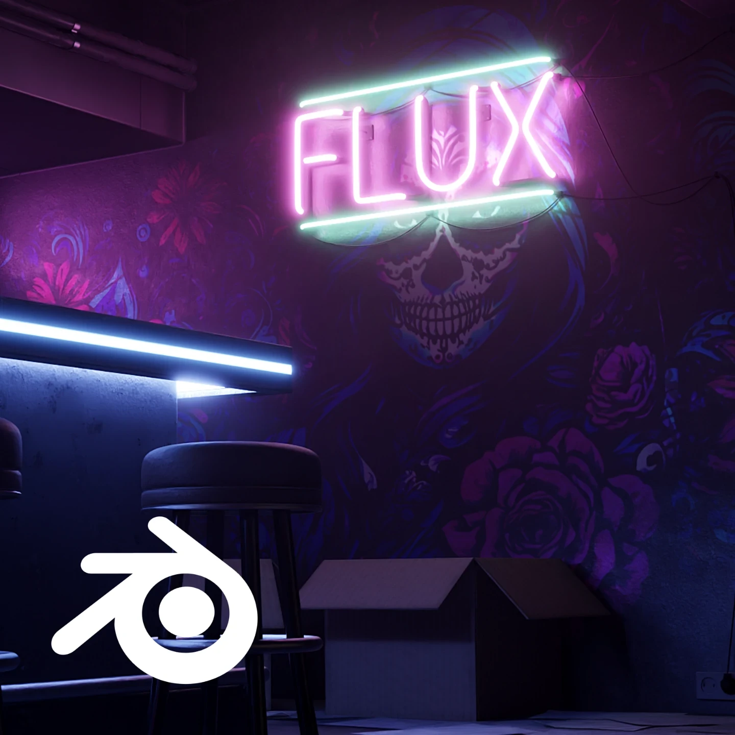 ArtStation - Cyberpunk Themed Bar | 3D Scene