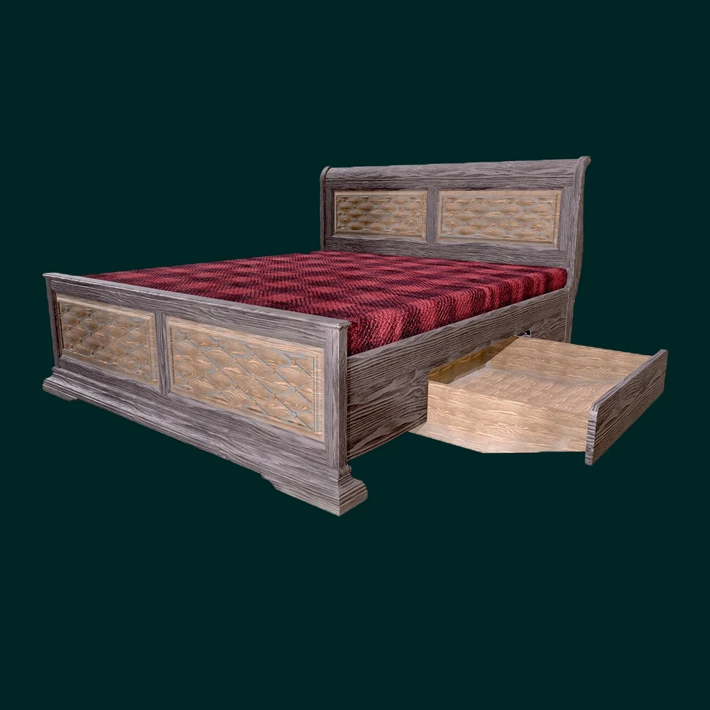 ArtStation - Comfortable bed in a rustic style