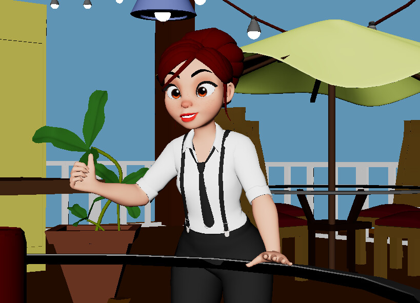 ArtStation - Waitress on Shift | Character Performance