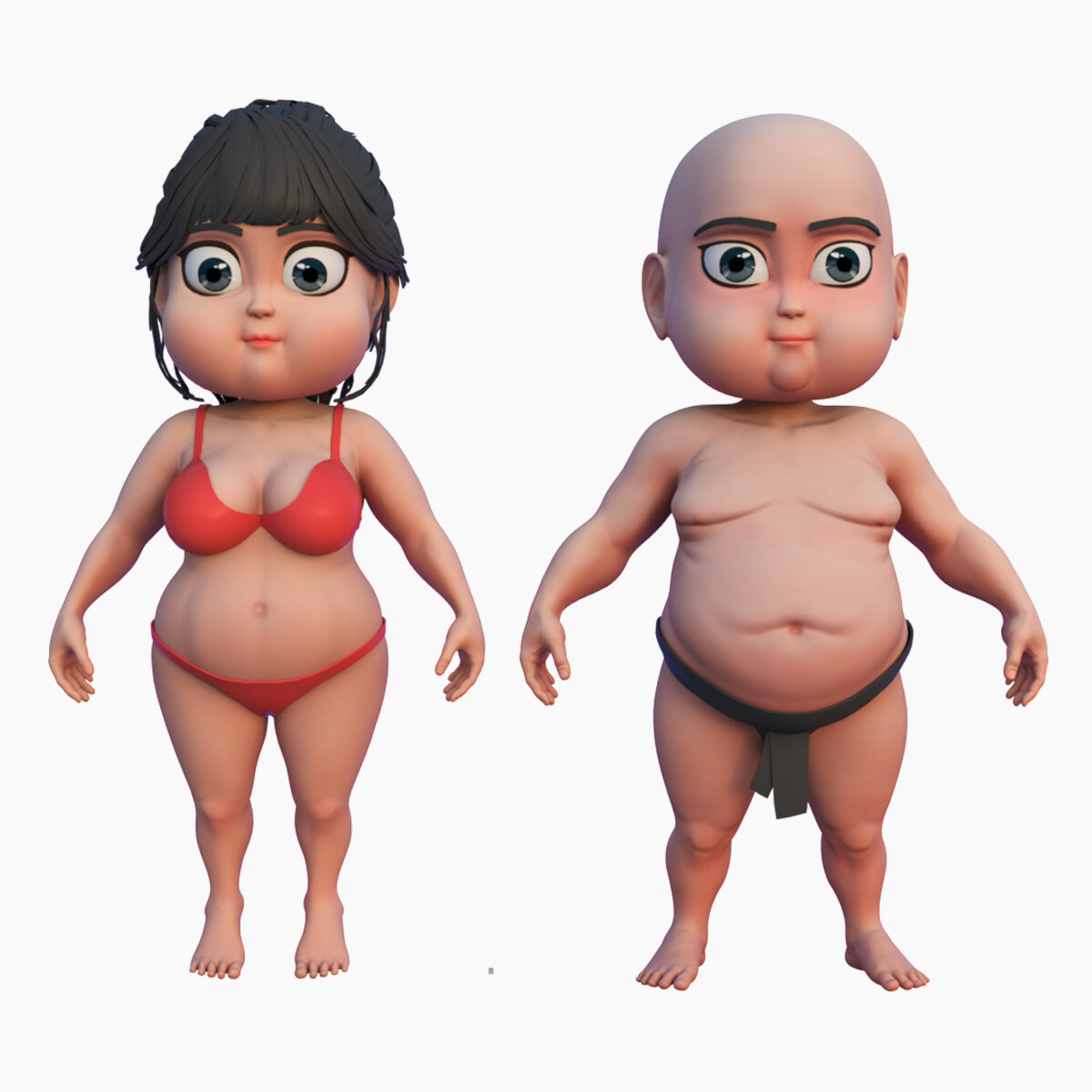 ArtStation - Body base Male- Female style Chibi thin and fat