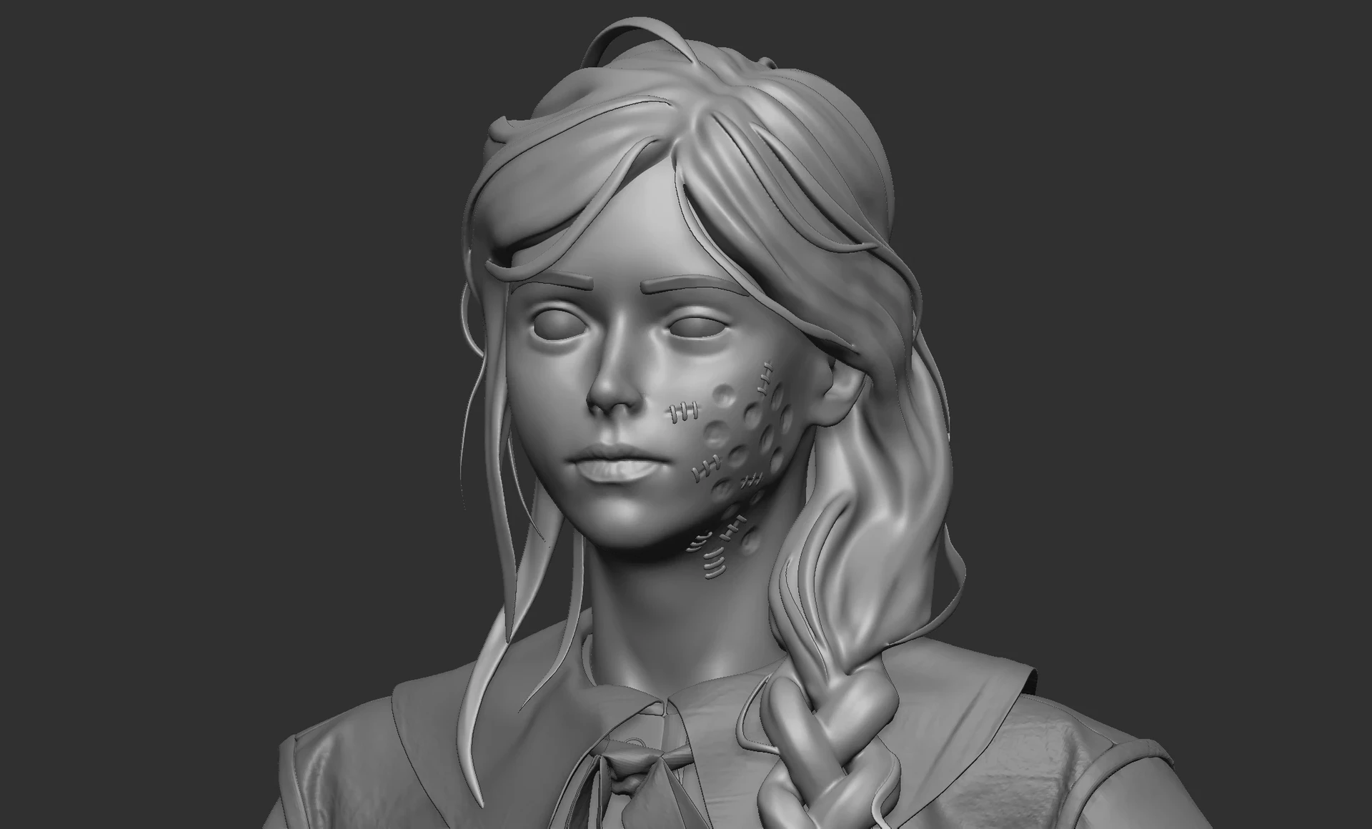 ArtStation - WIP Female Horror Deuteragonist