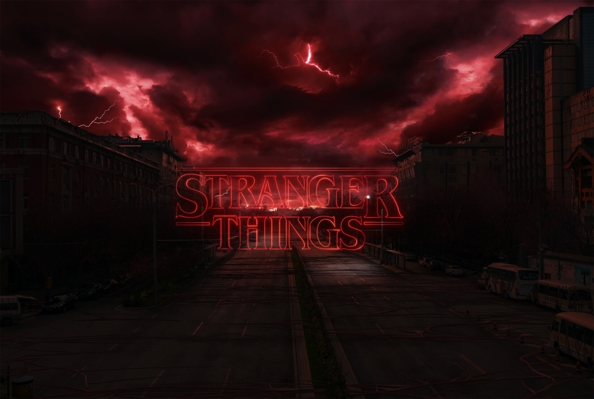 ArtStation - Stranger Things MattePaint Challange