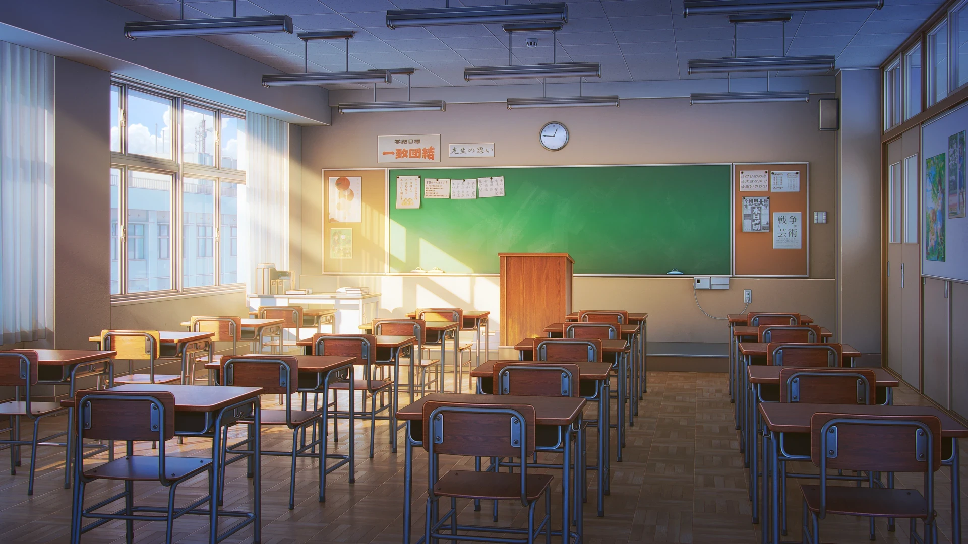 ArtStation - School classroom backgrounds «Quiet Classroom»