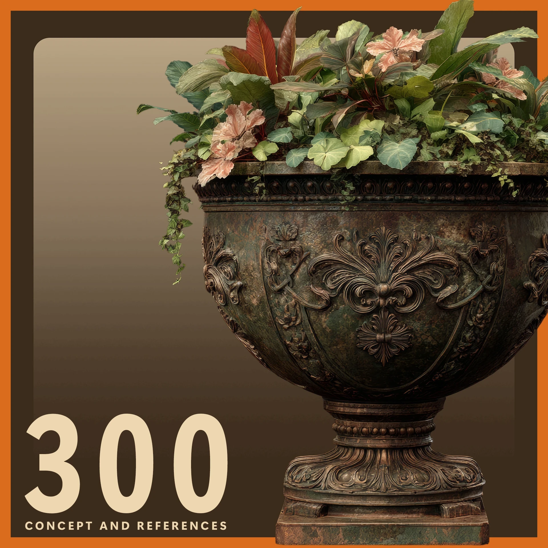 ArtStation - 300 Ornament Flower Pot Concept and Reference